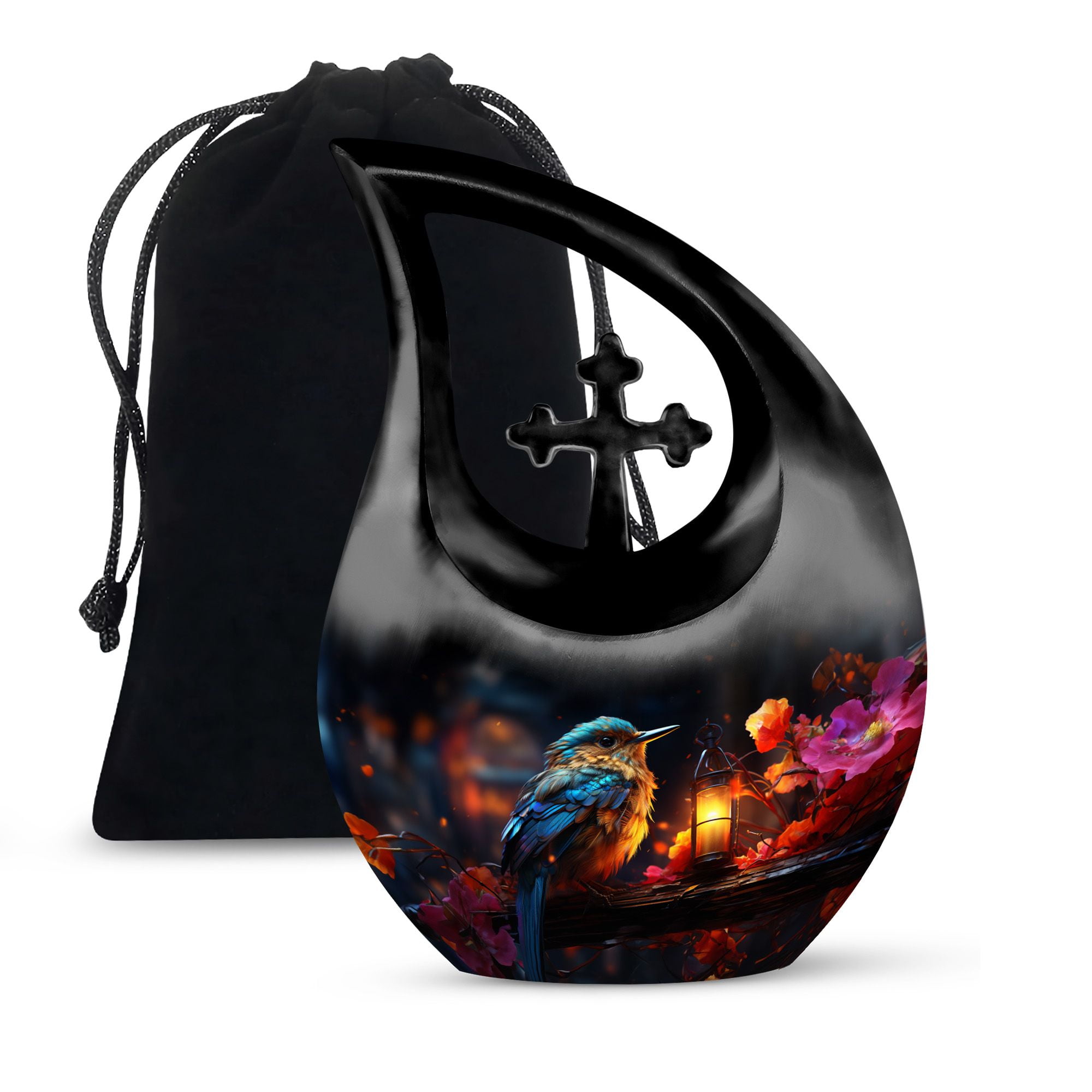 JAGSHASHI A Kingfisher Glow The Floral Twilight Urn Human Ash Adult ...