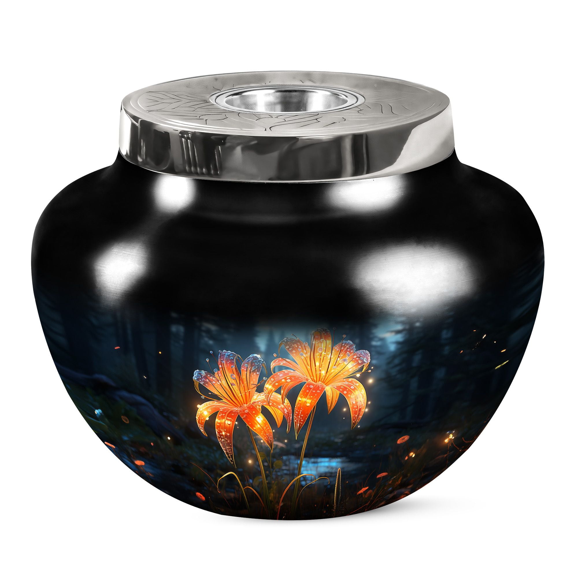 JAGSHASHI Lilly Flower Ash Urns For Humans - Urns For Men Ashes Adult ...