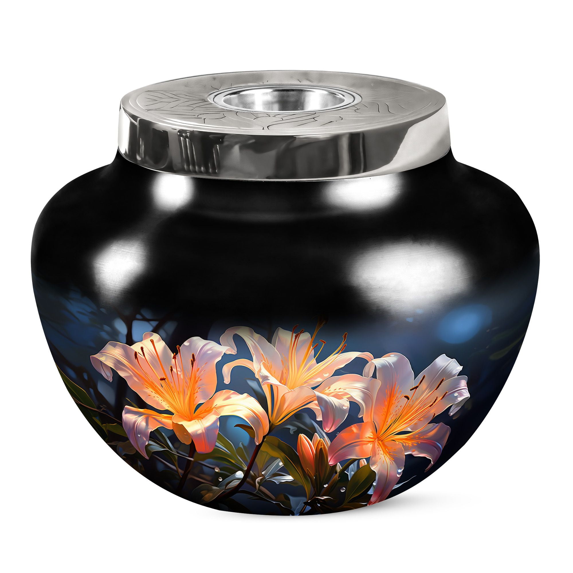 JAGSHASHI Lilly Flower Urns For Adult Female - Decorative Urns For ...