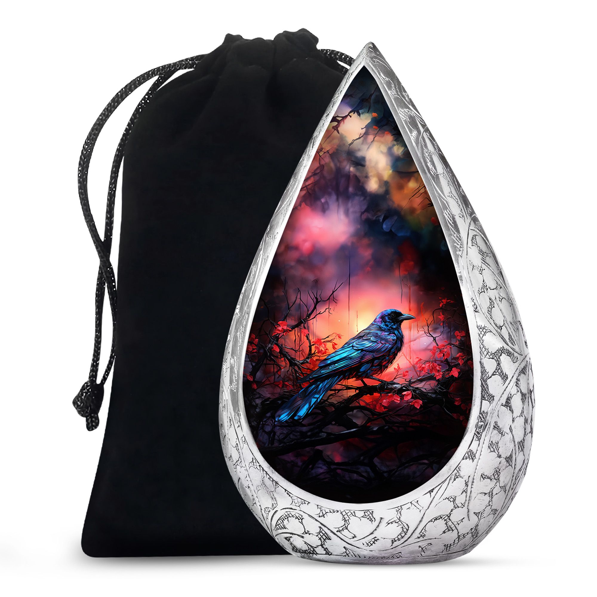 JAGSHASHI Midnight Raven - Cremation Urn - Urns For Cremation Ashes ...