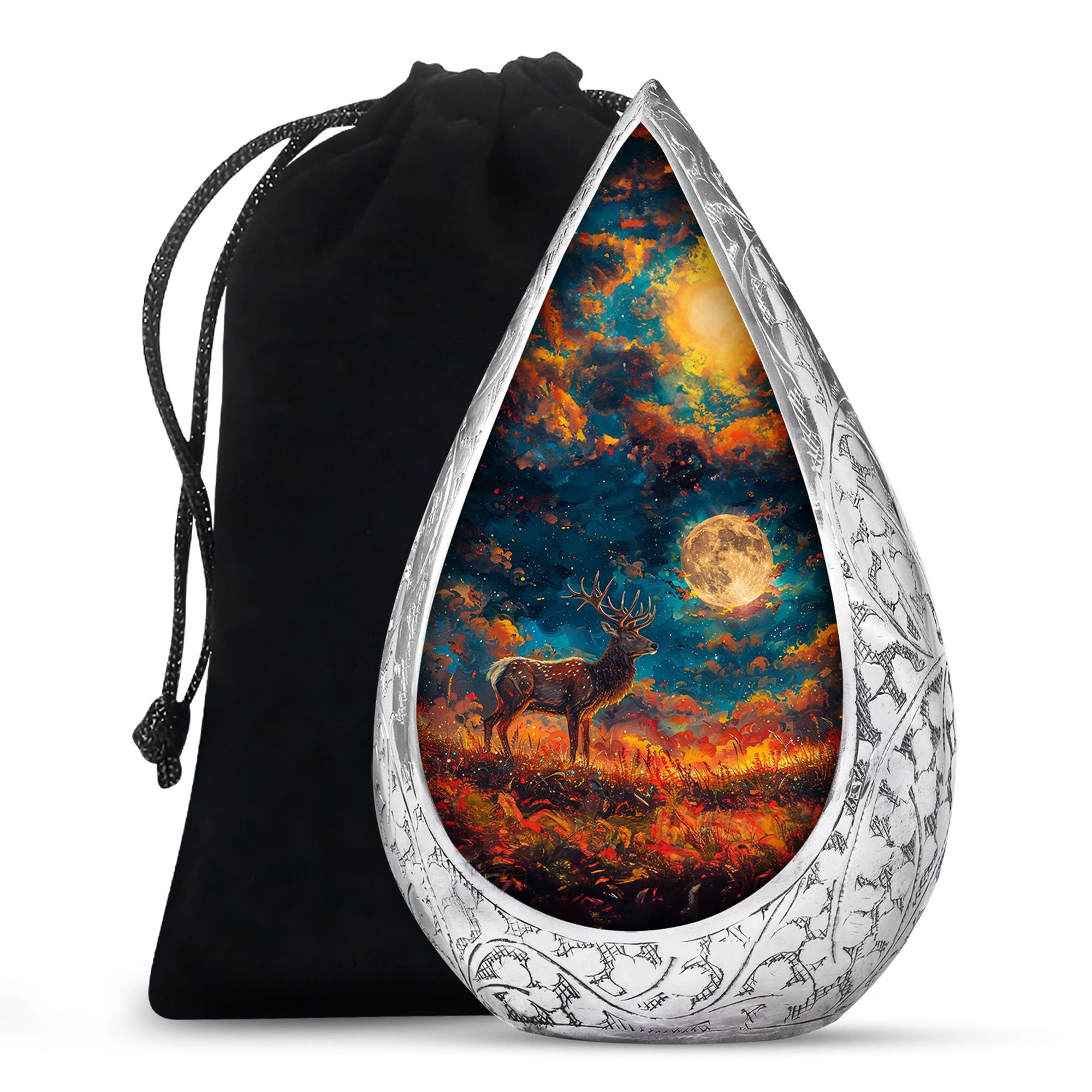 JAGSHASHI Moonlit Stag Sonata - Ash Urns For Humans - Funeral Urns ...