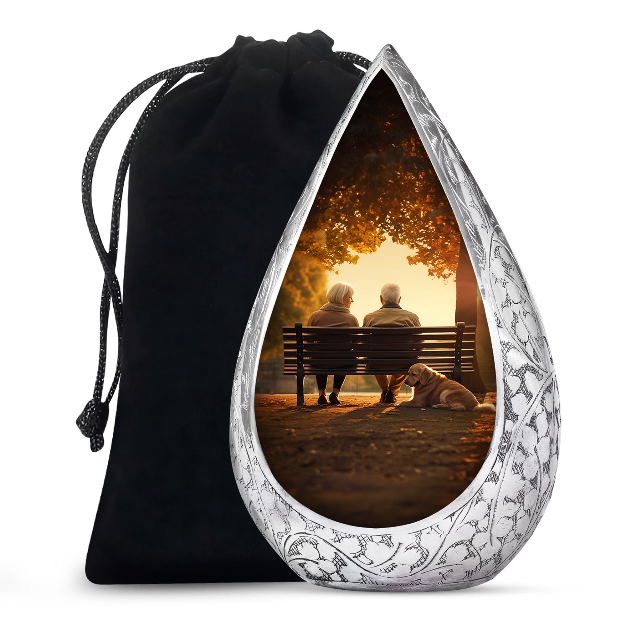 JAGSHASHI Old Couple Sitting On A Bench - Cremation Urns For Burial ...