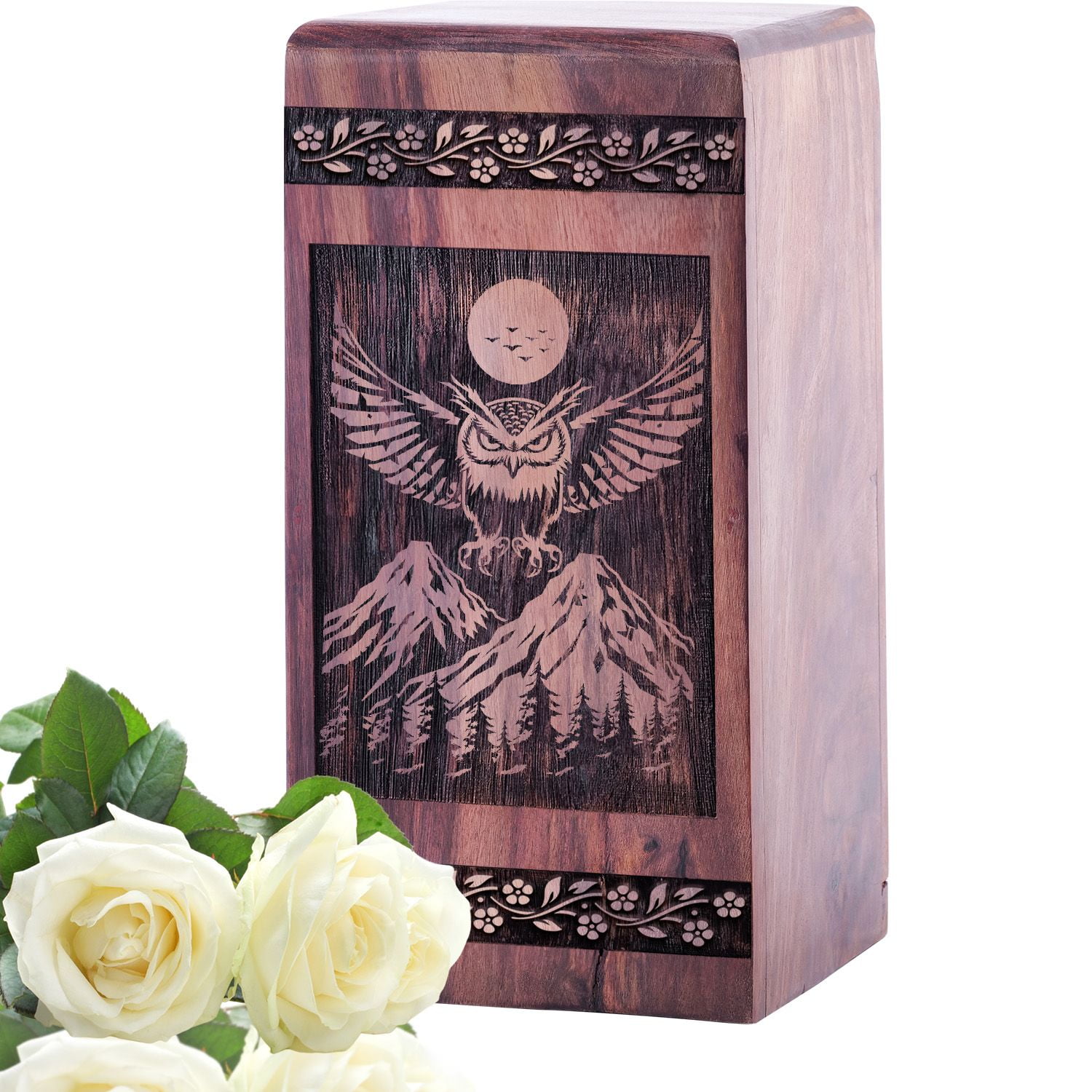 JAGSHASHI Owl Memorial Mini Cremation Urns For Ashes For Men - Wooden ...