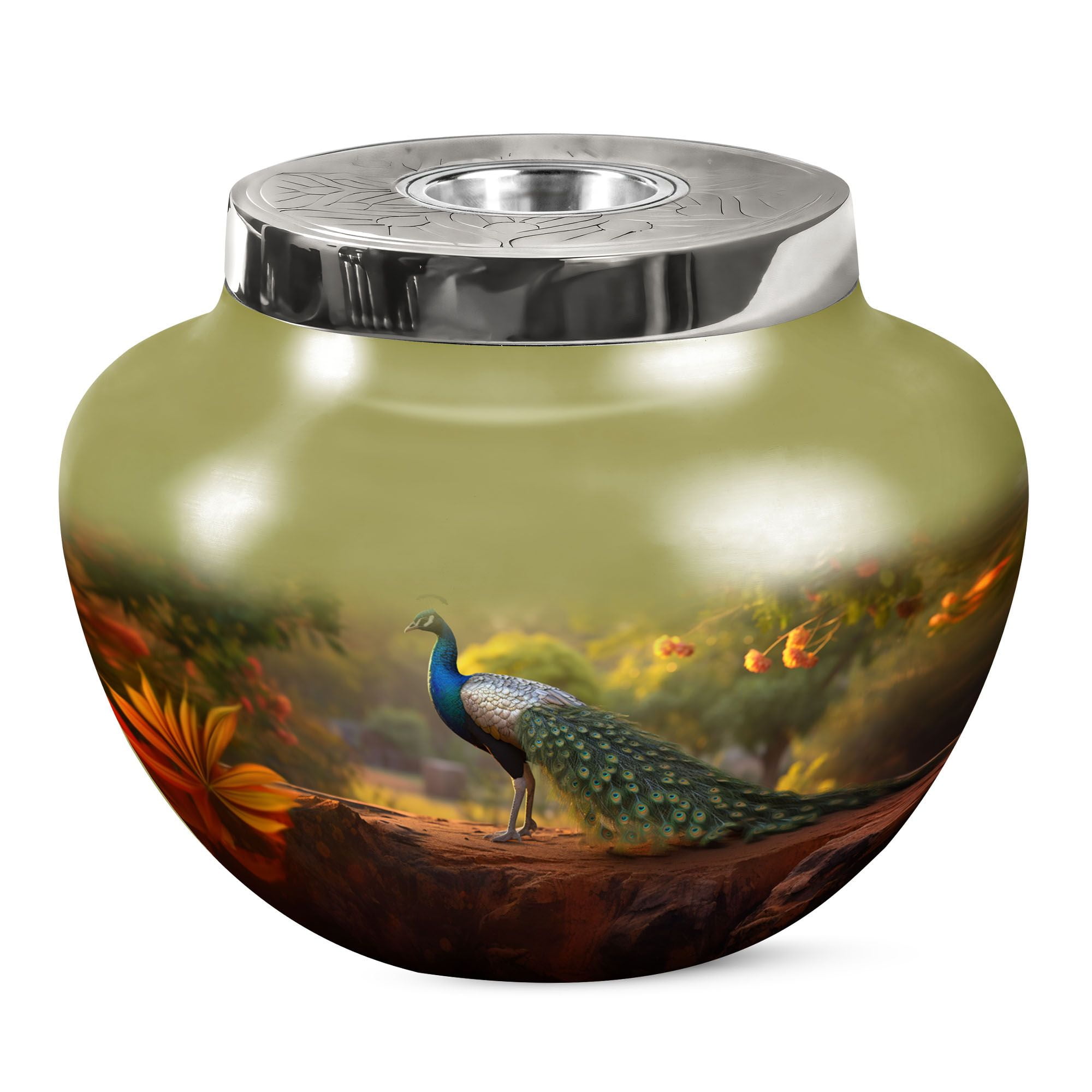 JAGSHASHI Peacock Ashes Urns Human - Cremation Urn For Burial - Burial ...