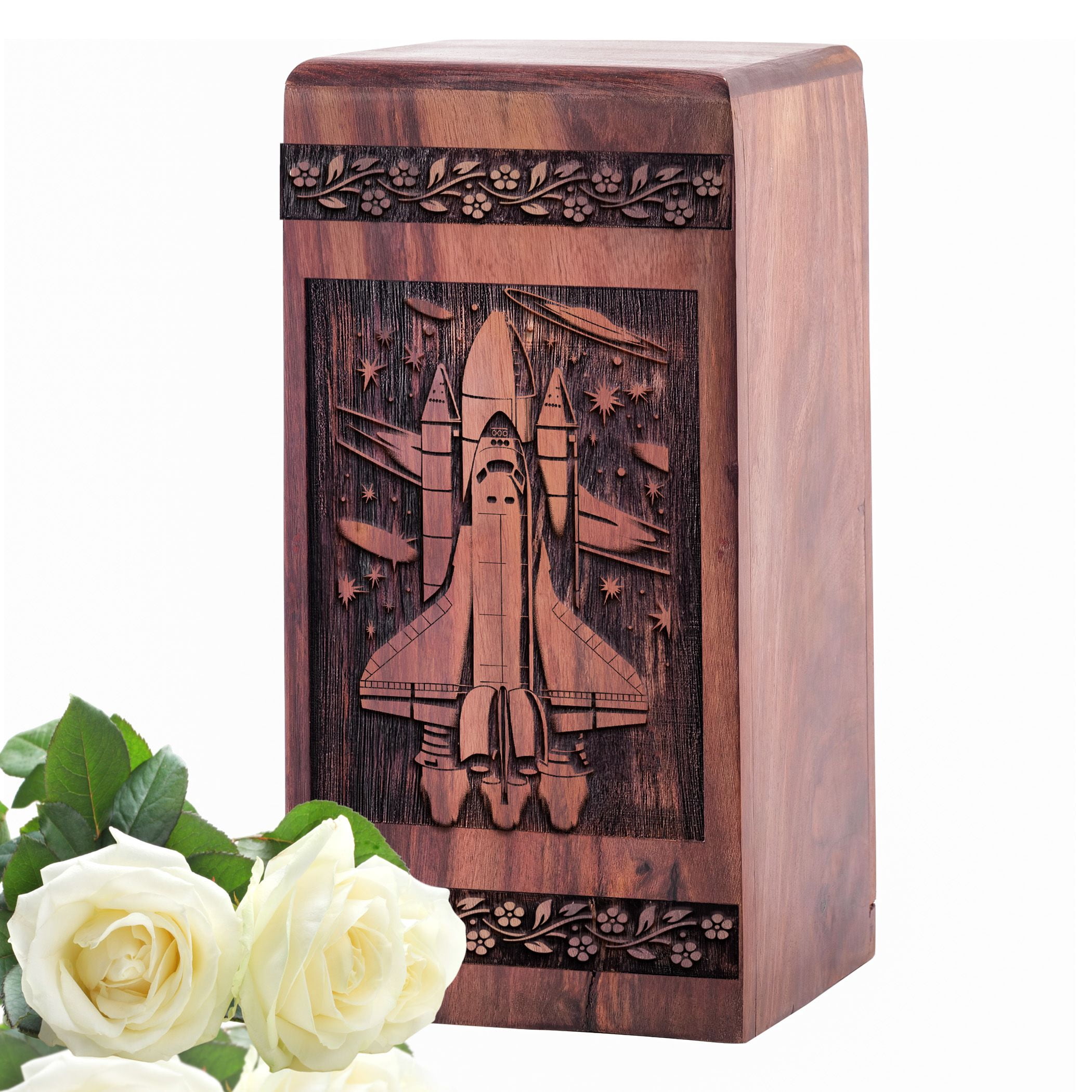 JAGSHASHI Rocket Wooden Decorative Cremation Urn For Ashes Dad - Large ...
