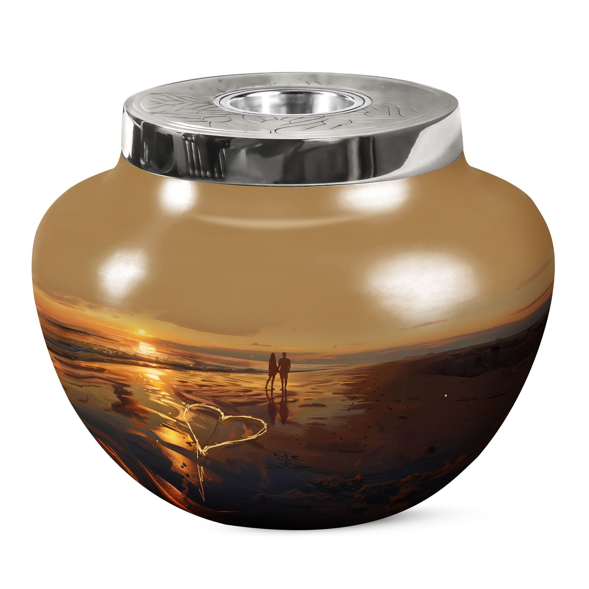 JAGSHASHI Sunset Stroll And Sand Heart Burial Urns For Ashes - Urns For ...