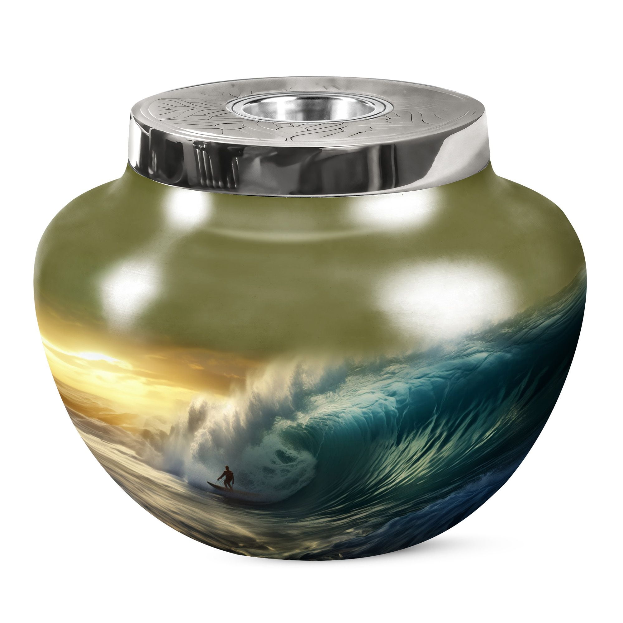 JAGSHASHI Surfing Large Burial Urn - Large Decorative Urn - Funeral Urn ...