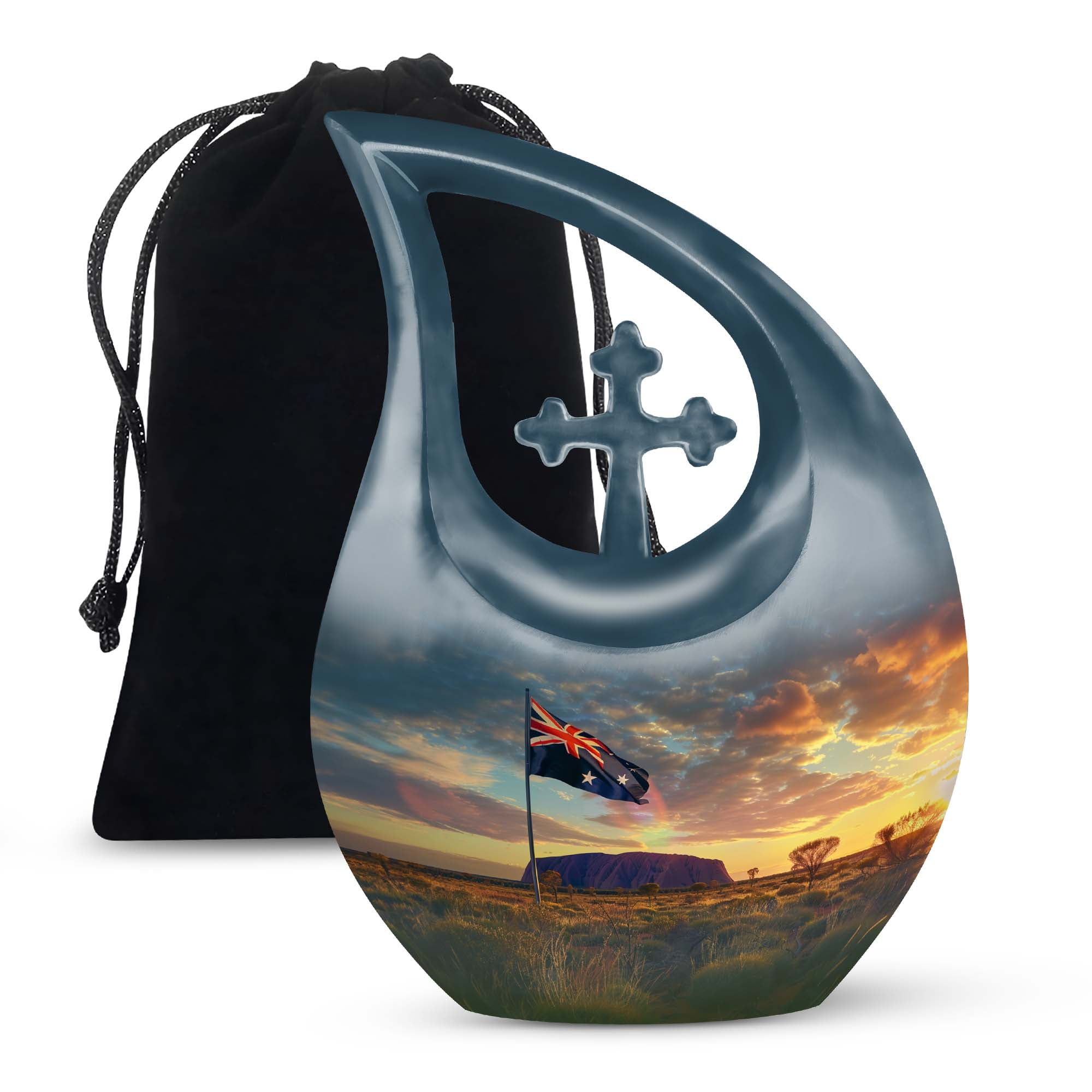 JAGSHASHI Uluru Under The Australian Flag Urn Ashes Men - Urns Ashes ...