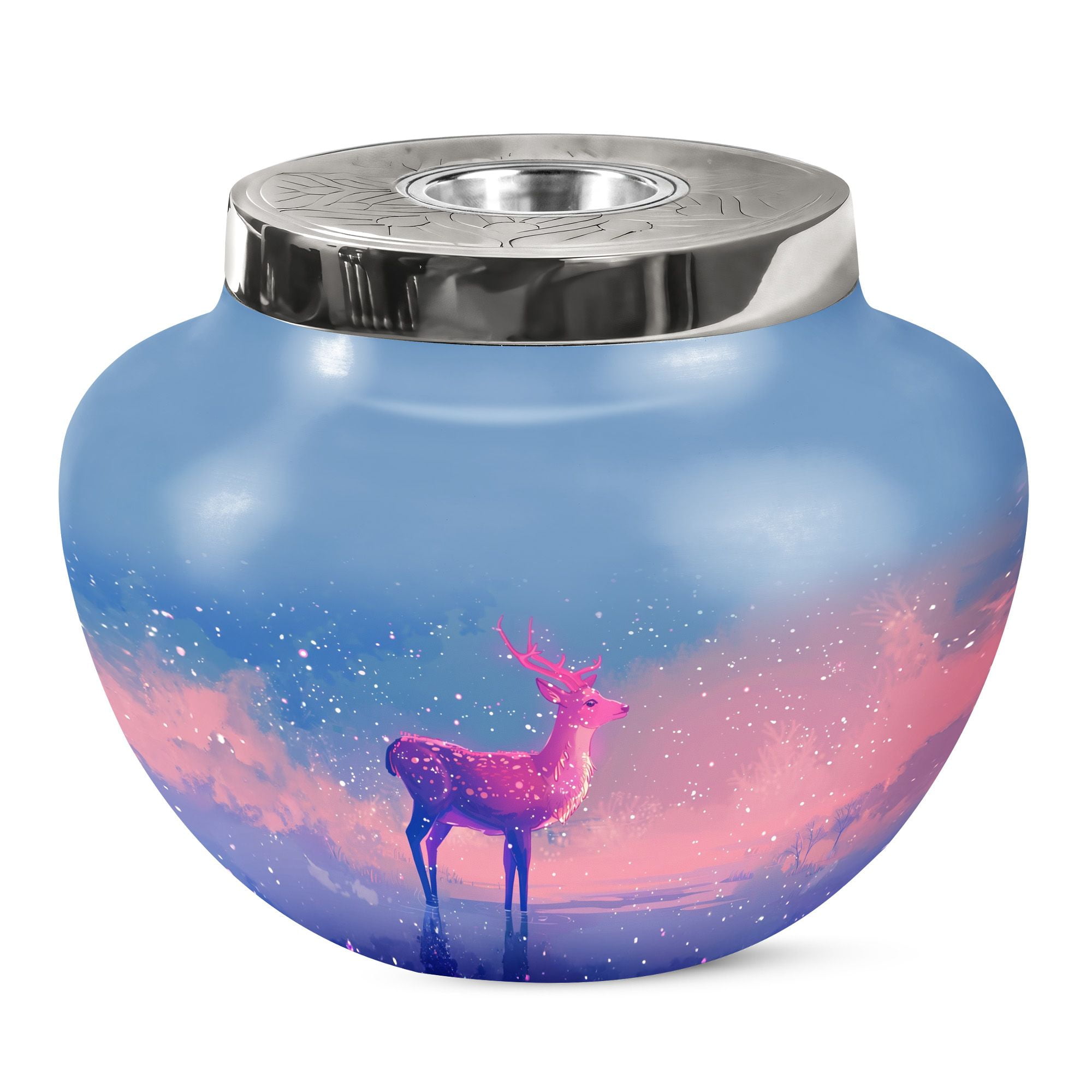 JAGSHASHI Winter Dream Stag Urn For Ashes Large - Large Decorative Urn ...