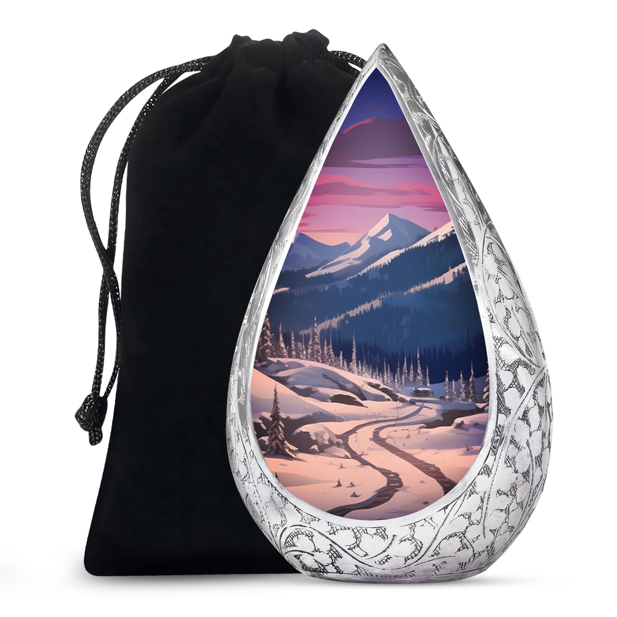 JAGSHASHI Winter Graceful Slumber - Memorial Urn For Ash - Burial Urn ...