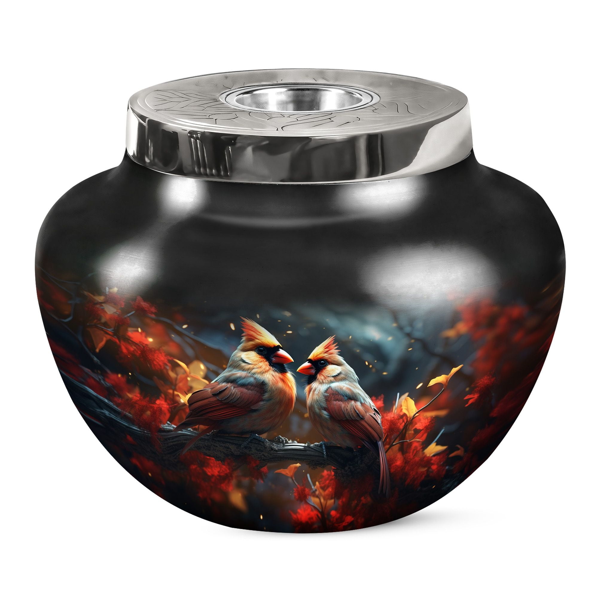 JAGSHASHI Yellow Cardinal Birds Funeral Urn Adult Ash - Human Urns For ...
