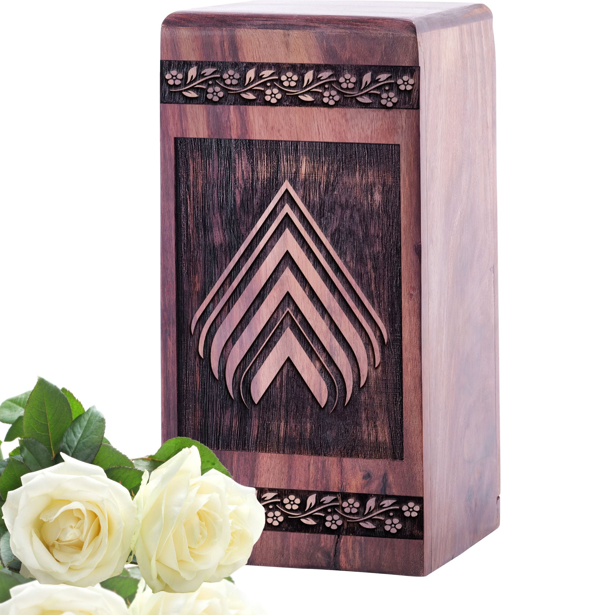 JAGSHASHI letter A Large Cremation Urns For Men & Women - Wooden ...