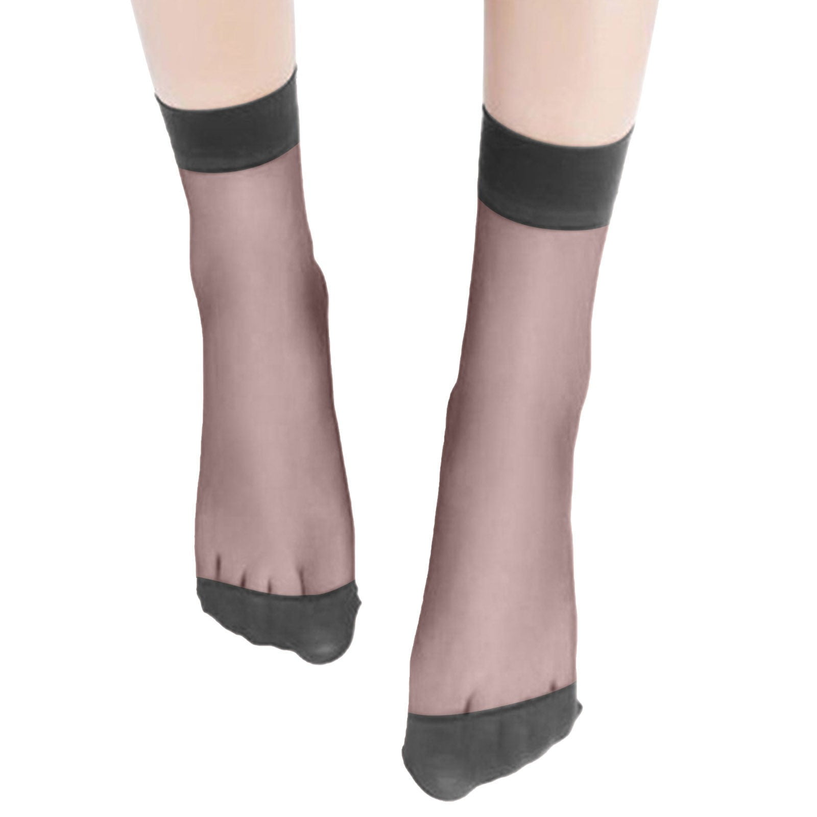 JAHH 10 Pair Socks Plain Women Short Stylish Top Ankle Nylon Spandex ...