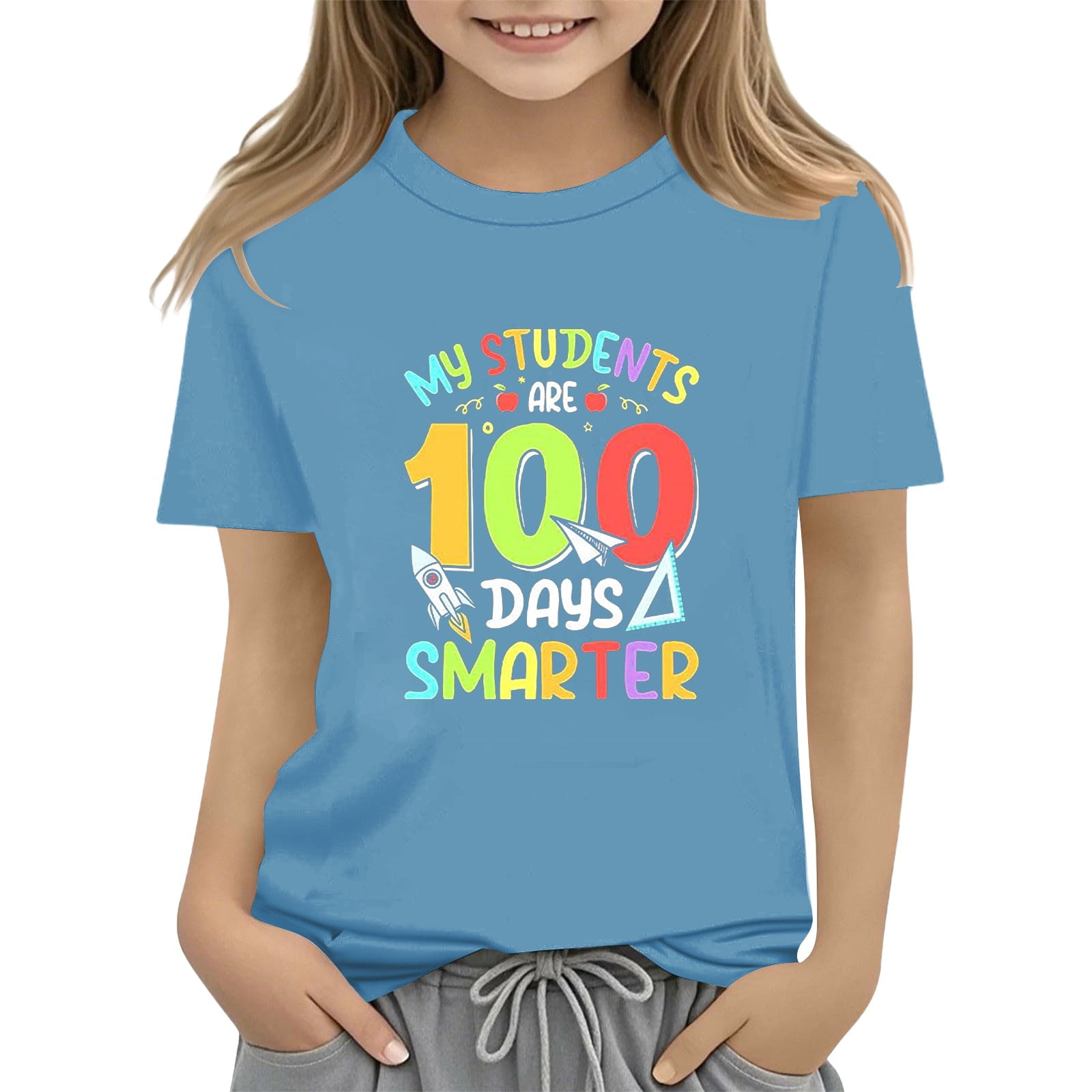 JAHH 100th Day of School Celebration for Girls and Boys Short Sleeve T ...