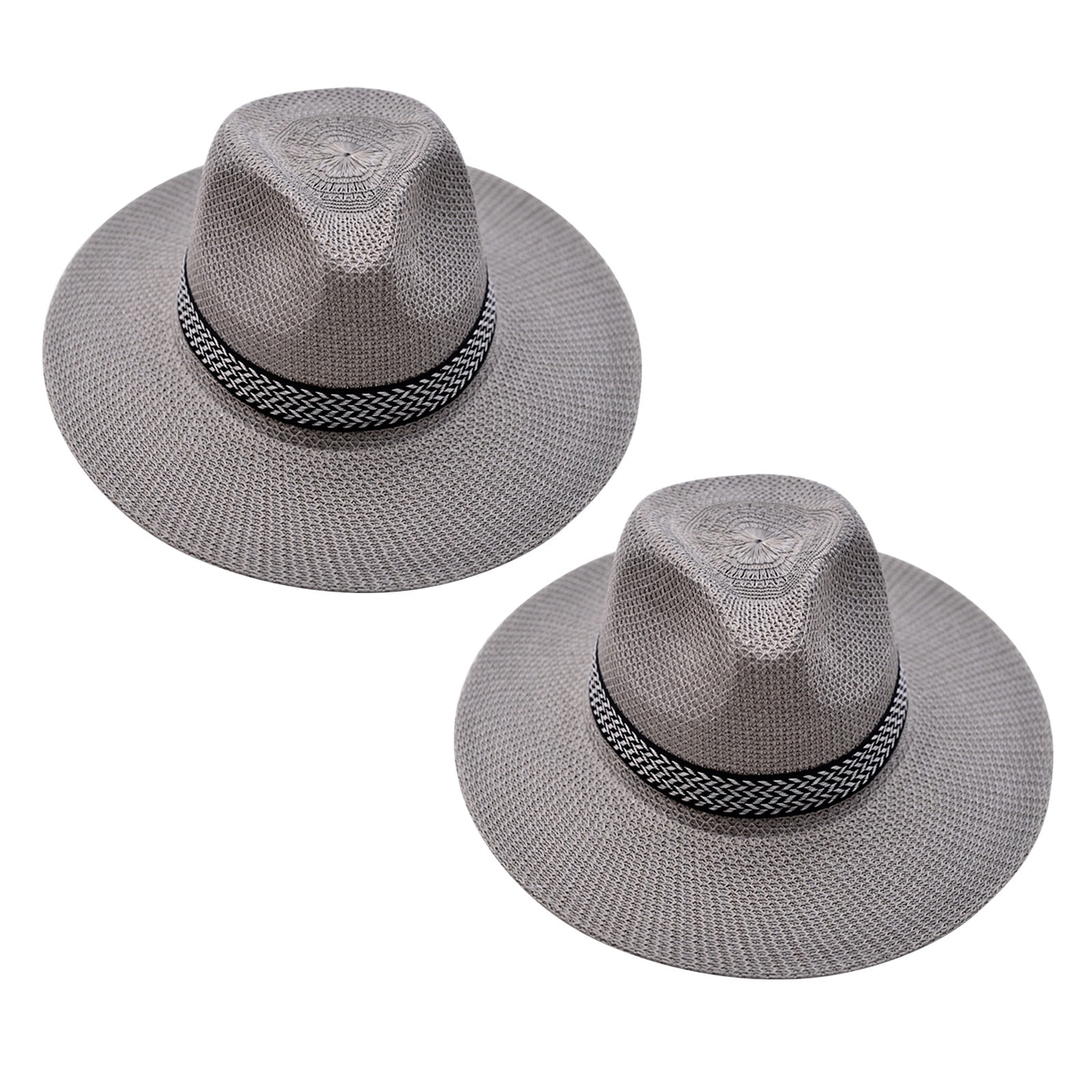 JAHH 2 Pack Men Fashion Sun Hat Wide Brim Washable Friendly To Skin ...