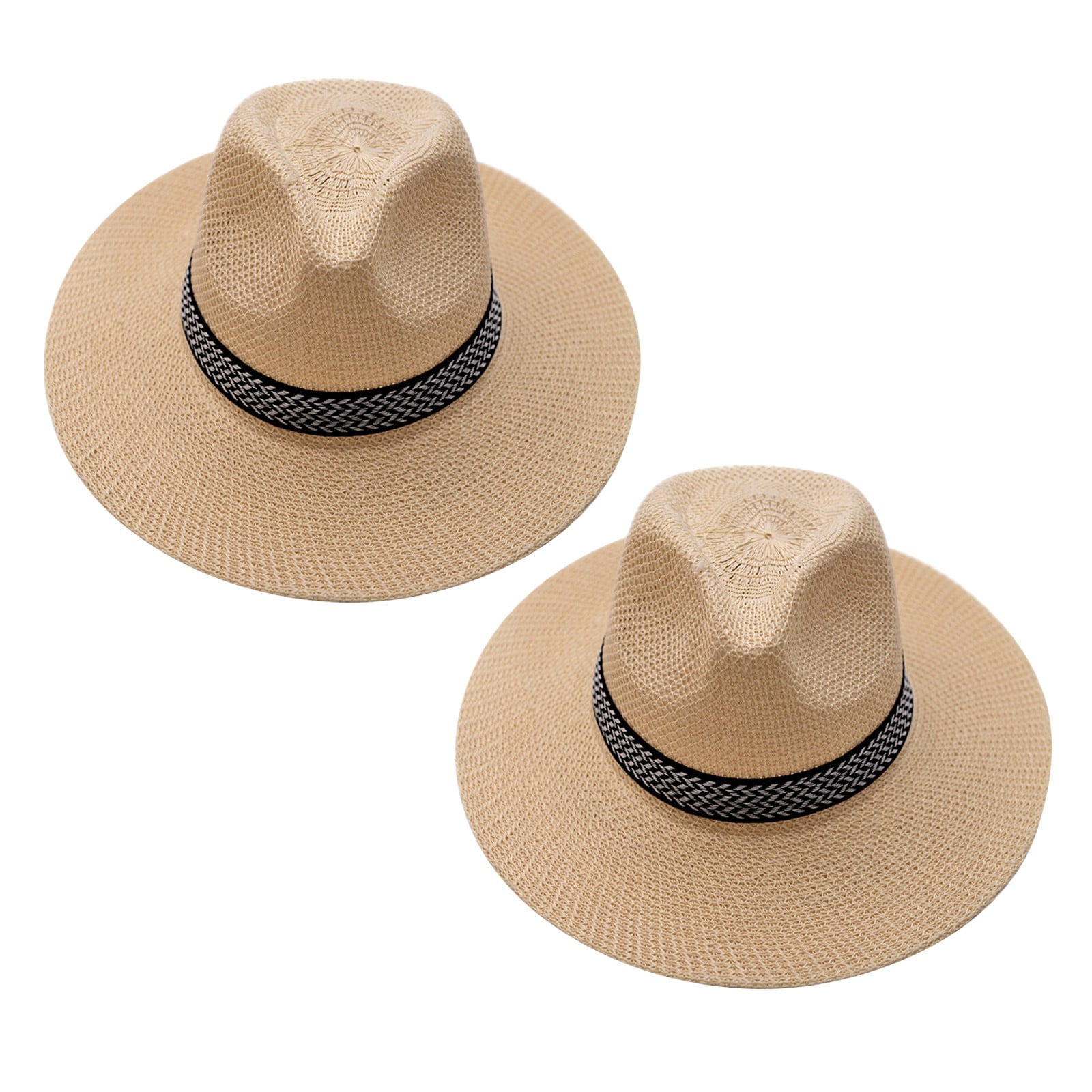 JAHH 2 Pack Men Fashion Sun Hat Wide Brim Washable Friendly To Skin ...