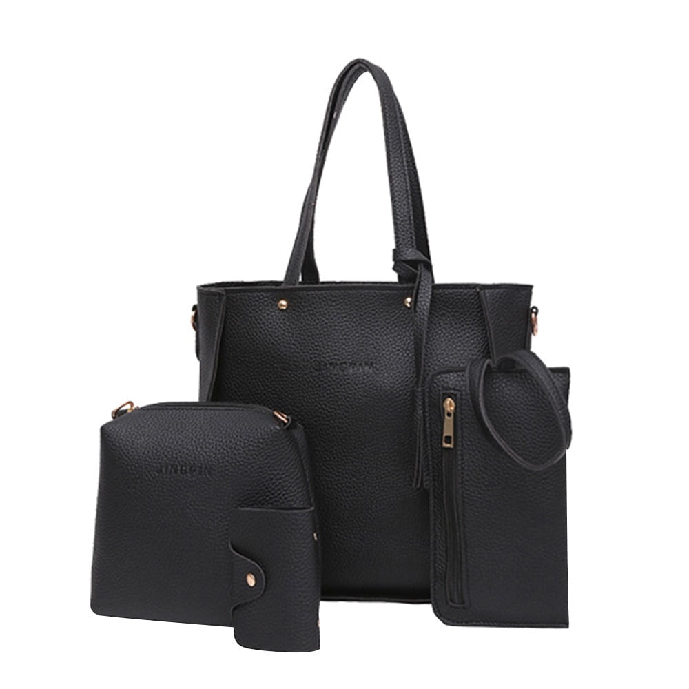 JAHH 4PCS Women Fashion Handbags Purses Wallet Tote Shoulder Bags ...