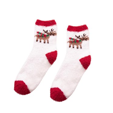 Cute Christmas Fuzzy Cozy Socks for Women, Warm Plush Fun Colorful ...