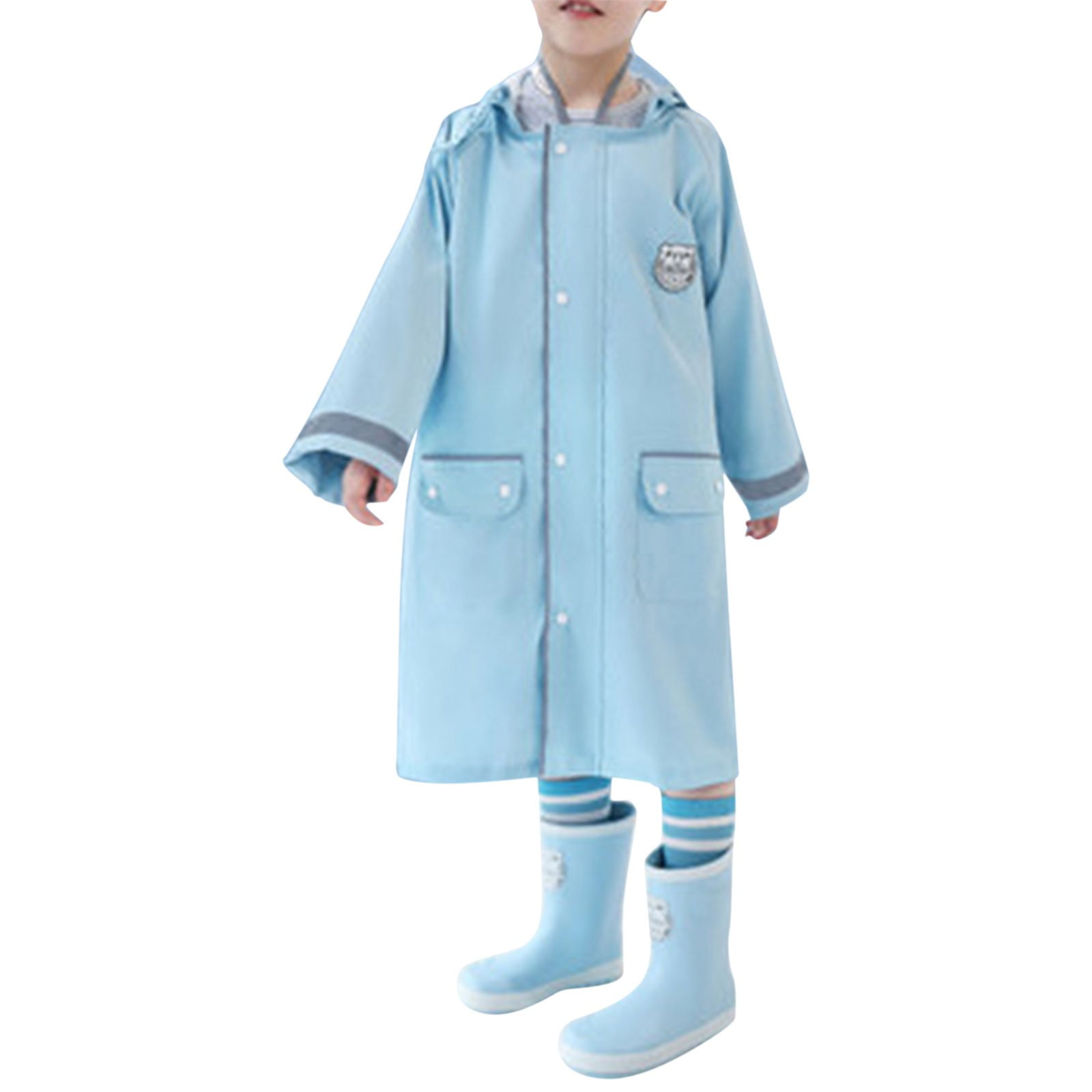 JAHH Clearence Children'S Trendy Hooded Rain Poncho Kids Stylish Hooded Rain Cloak Toddler ...