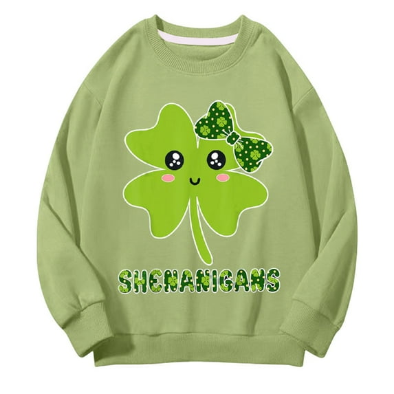 JAHH Girls Casual Crewneck Sweatshirt St Patric𝗄s Day Cute Love Print ...