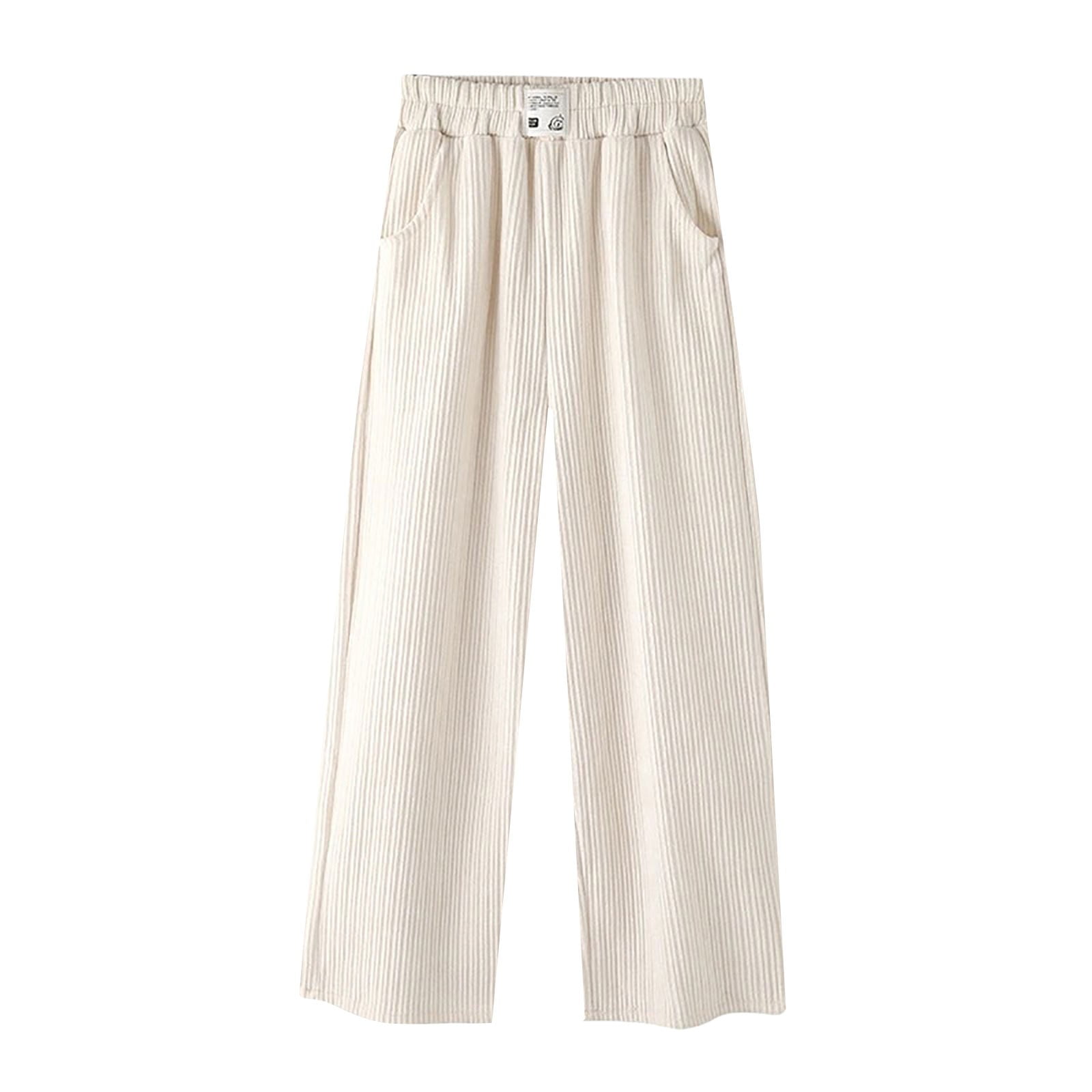 JAHH Girls Corduroy Bell Bottom Flare Pants Ribbed Elastic High Waist ...