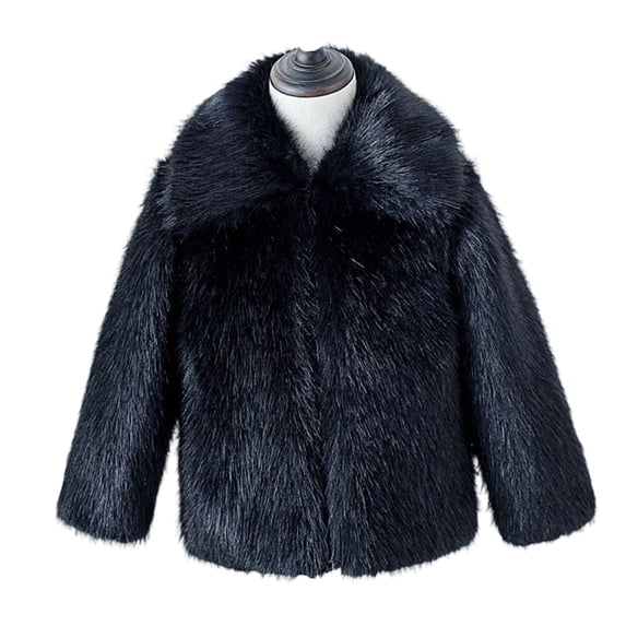 JAHH Girls Fluf𝖿y Fa𝗎x F𝗎r Jacket with Pockets, Lapel Collar Open Front ...