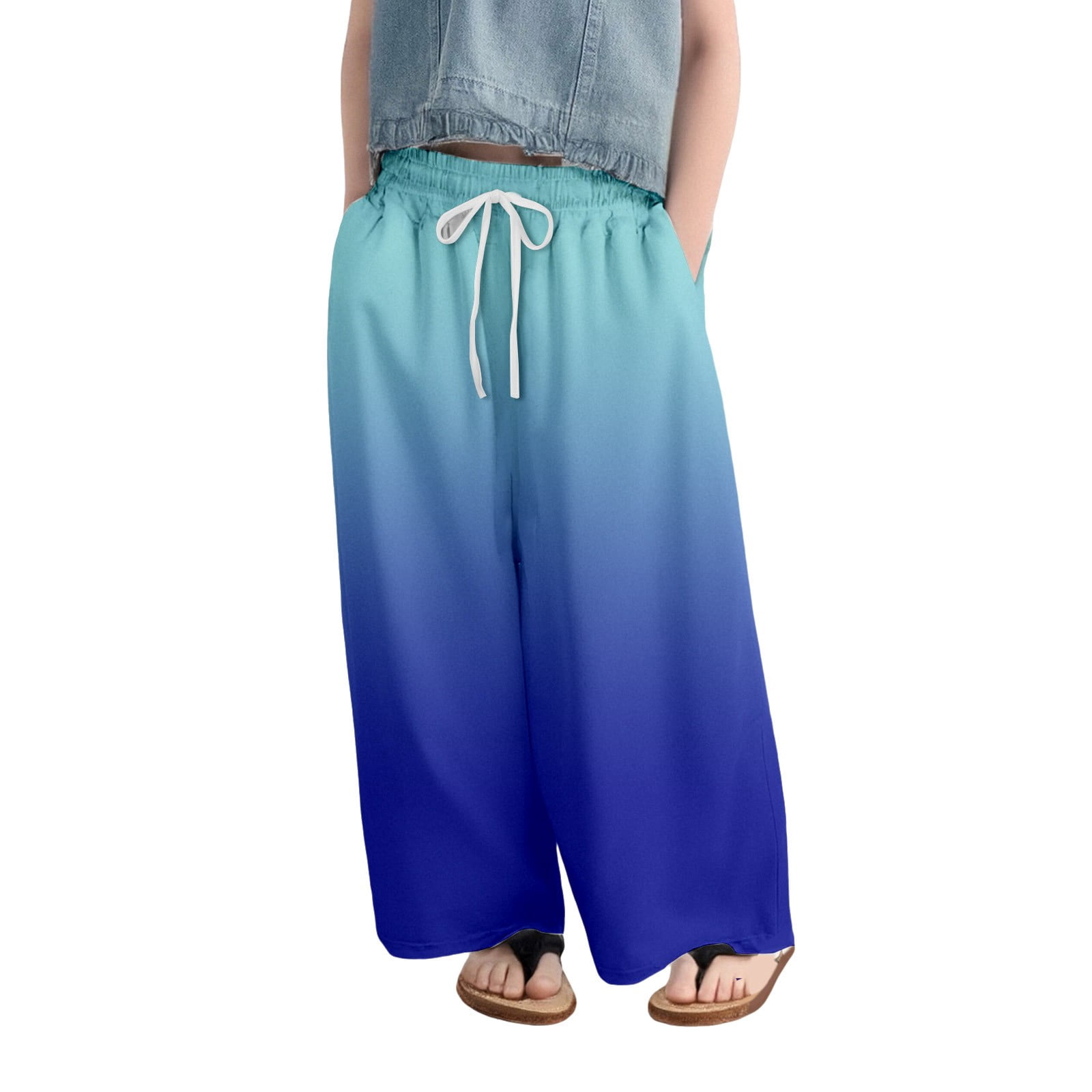 JAHH Girls Gradient Color Jogger Pants - Lightweight Elastic Waist ...