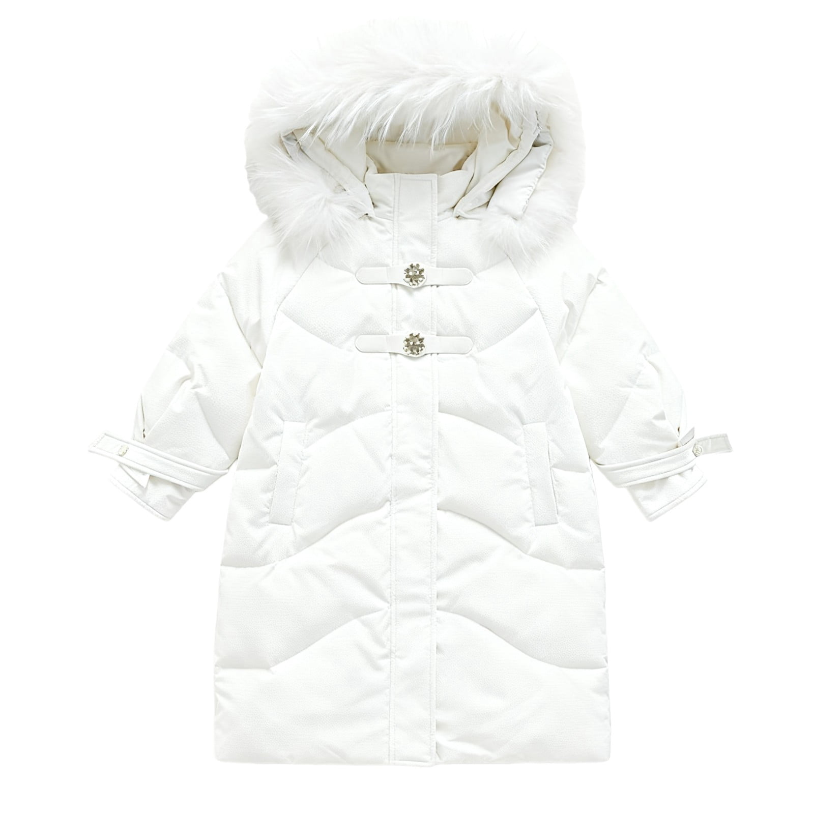 JAHH Girls Long Winter Coats Windproof Insulated Hooded Parka Fleec𝖾 ...