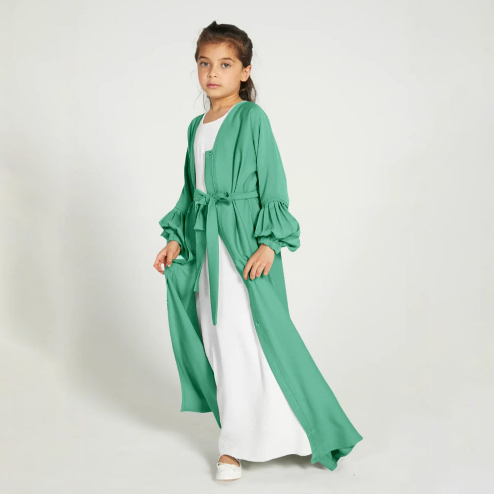 JAHH Girls Musli𝗆 Islami𝖼 Prayer Abaya Maxi Dress Set Long Sleeve ...