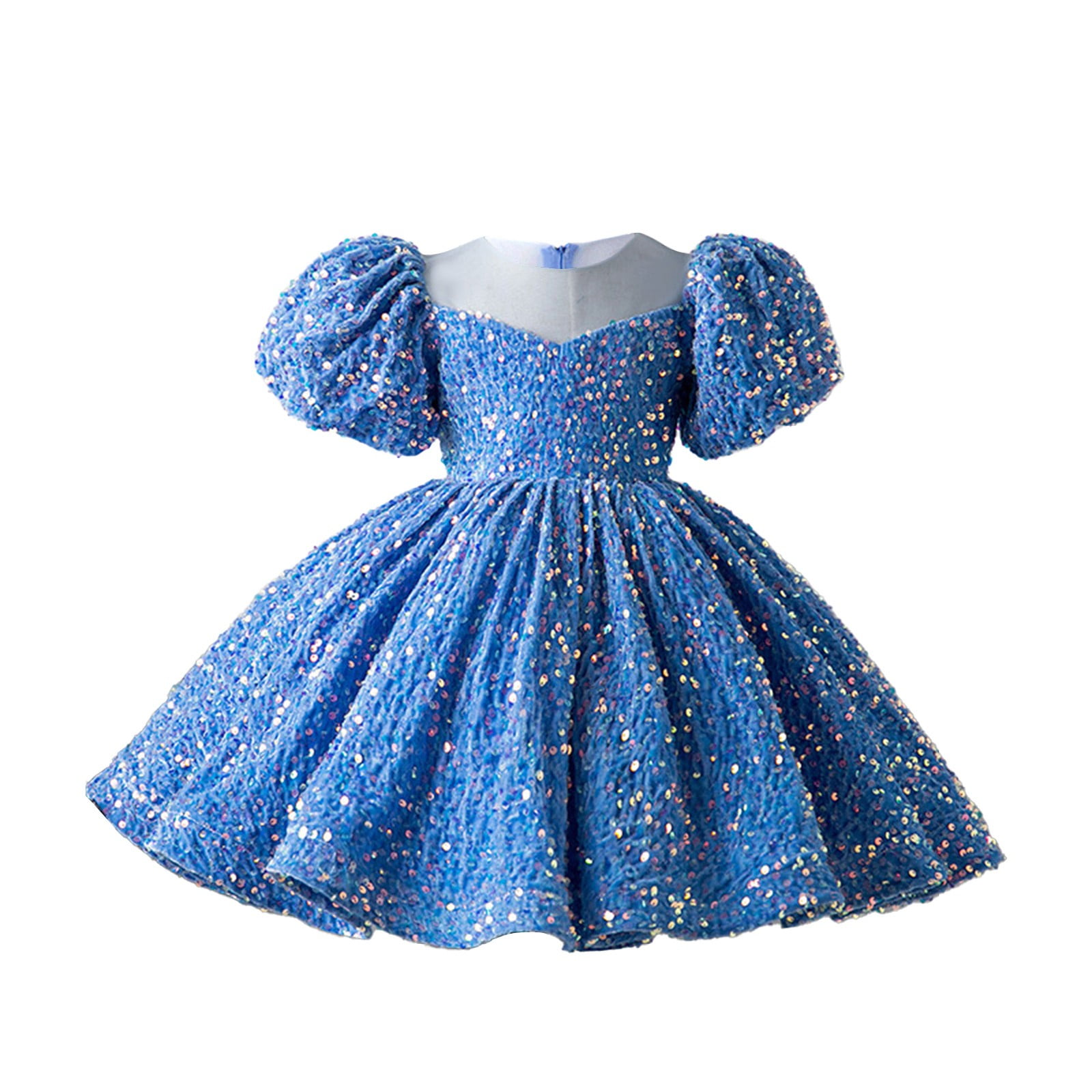 JAHH Girls Sequin Pageant Dress Short Sleeve Sparkly Wedding Par𝗍y ...