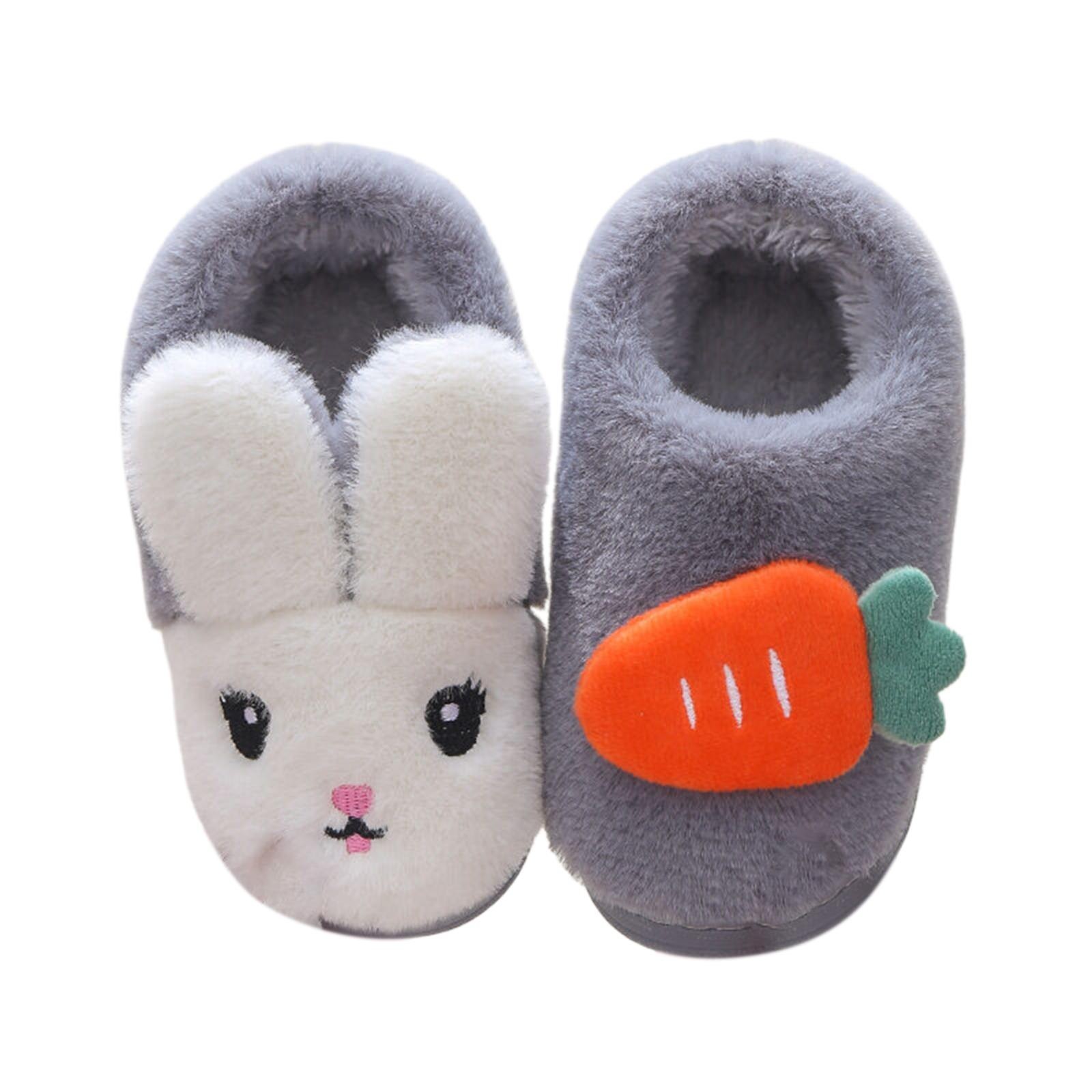 JAHH Kid Shoes Toddler Boy Girl Slip On Furry Plush Flat Home Winter ...