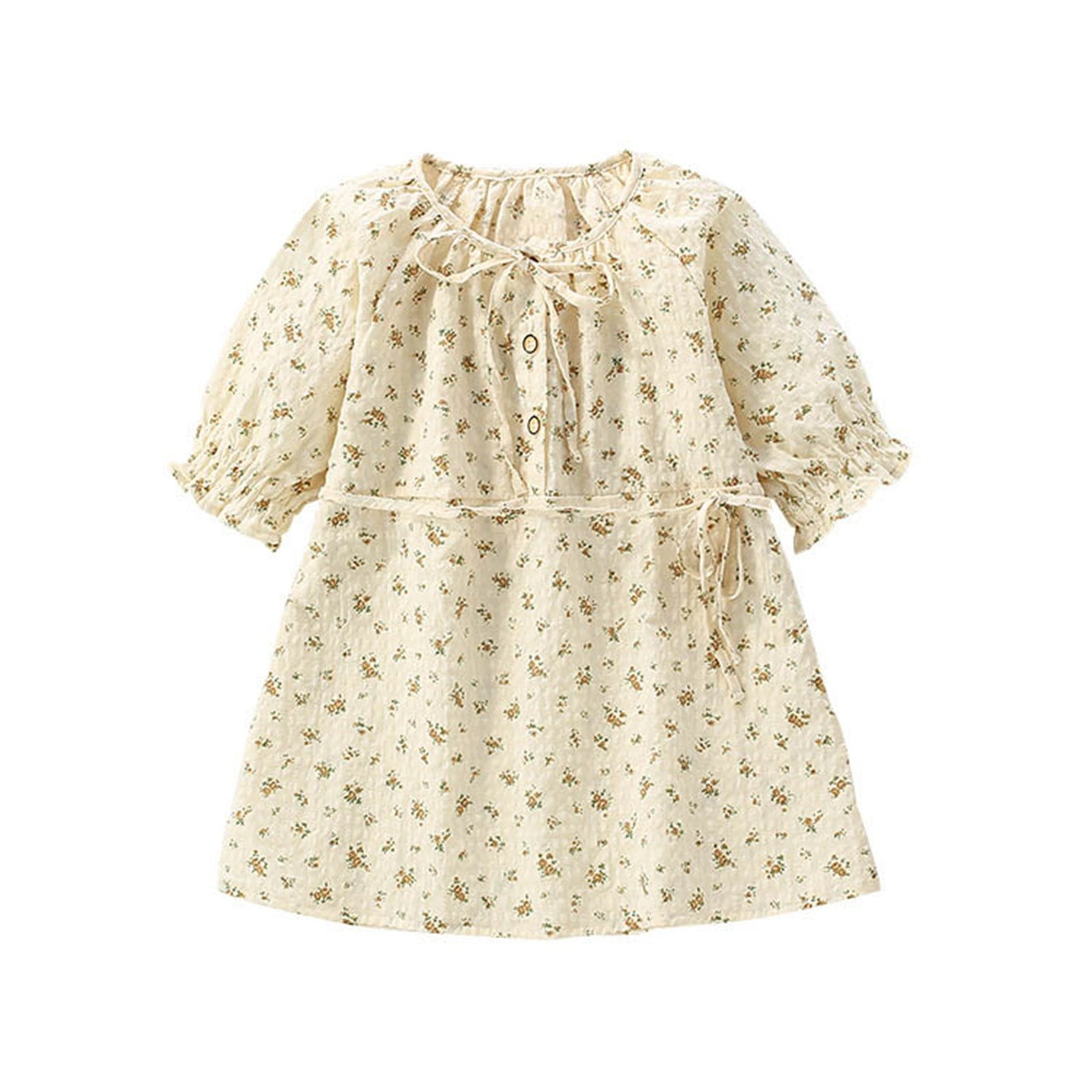 JAHH Kids Lightweight Dresses Toddler Girls Short Fly Sleeve Round Neck ...