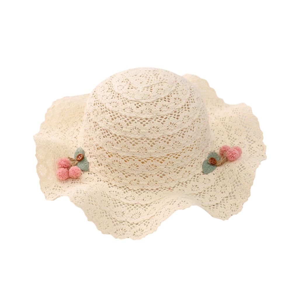 JAHH Kids Summer Straw Princess Bucket Hat with Wide Brim, UPF 50+ Sun ...