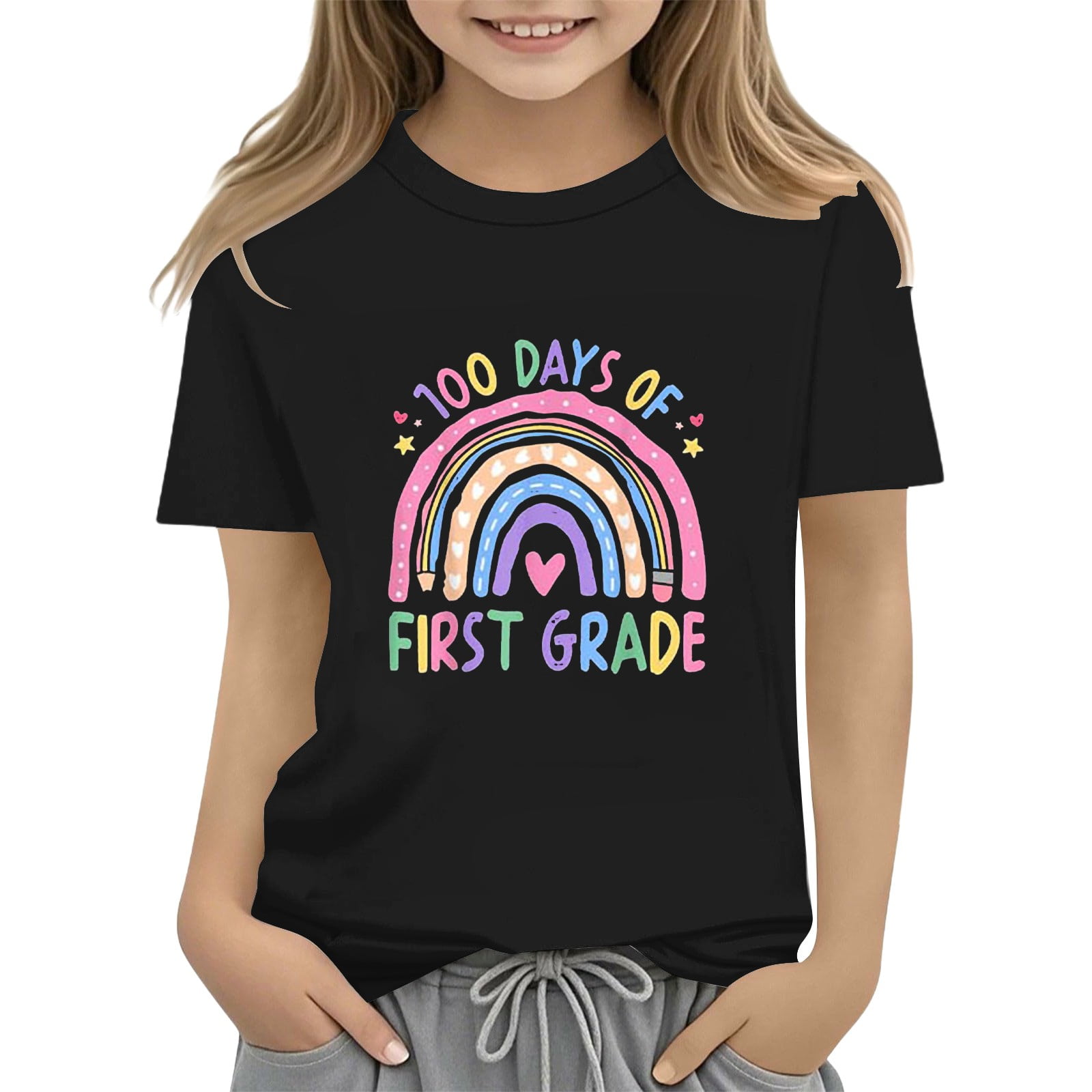 JAHH Kids Summer Tops Crewneck Tees 100th Day of School Celebration ...