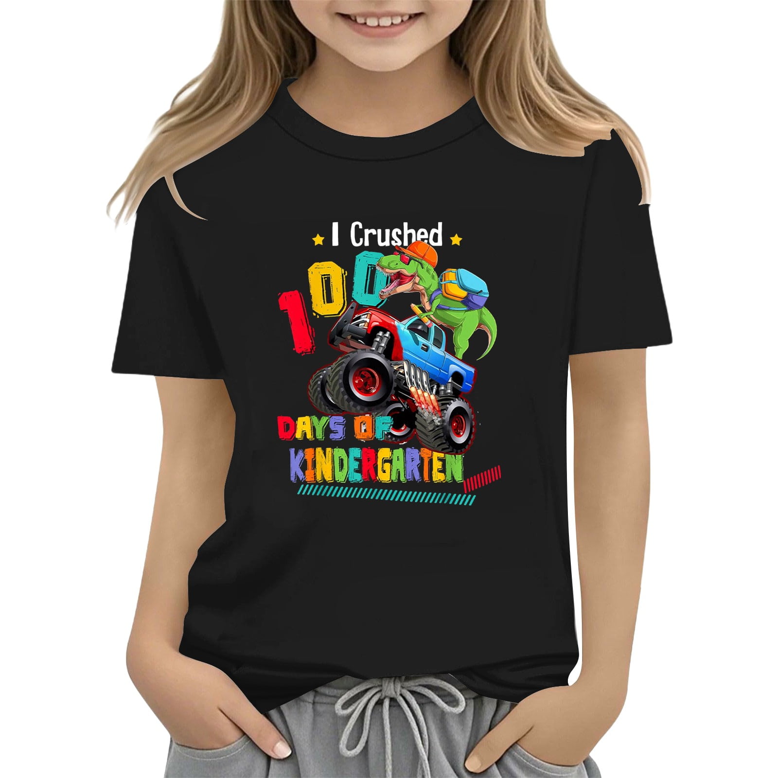 JAHH Kids Summer Tops Crewneck Tees 100th Day of School Celebration ...
