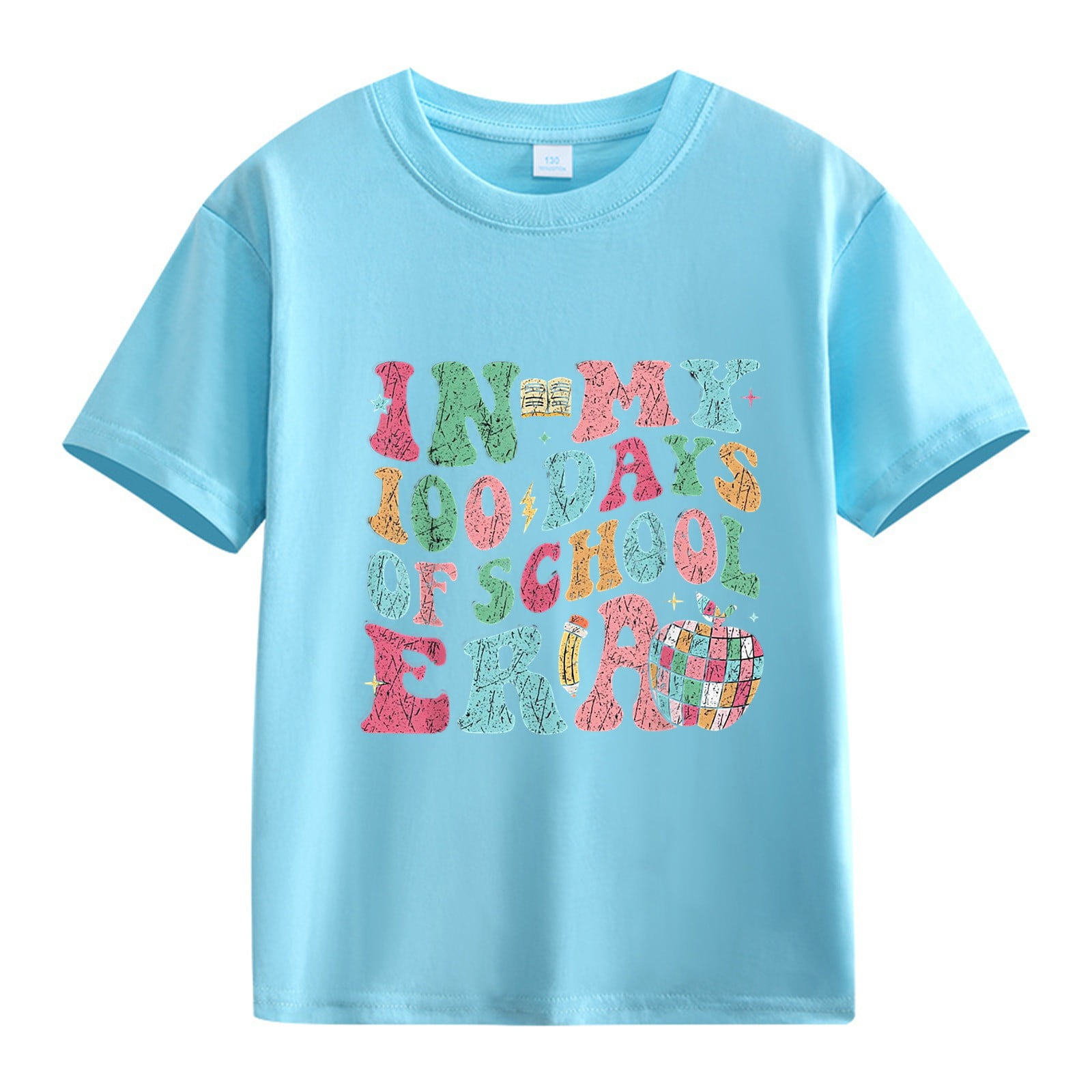 JAHH Kids Summer Tops Short Sleeve Crew Neck T-Shirt 100th Day of ...