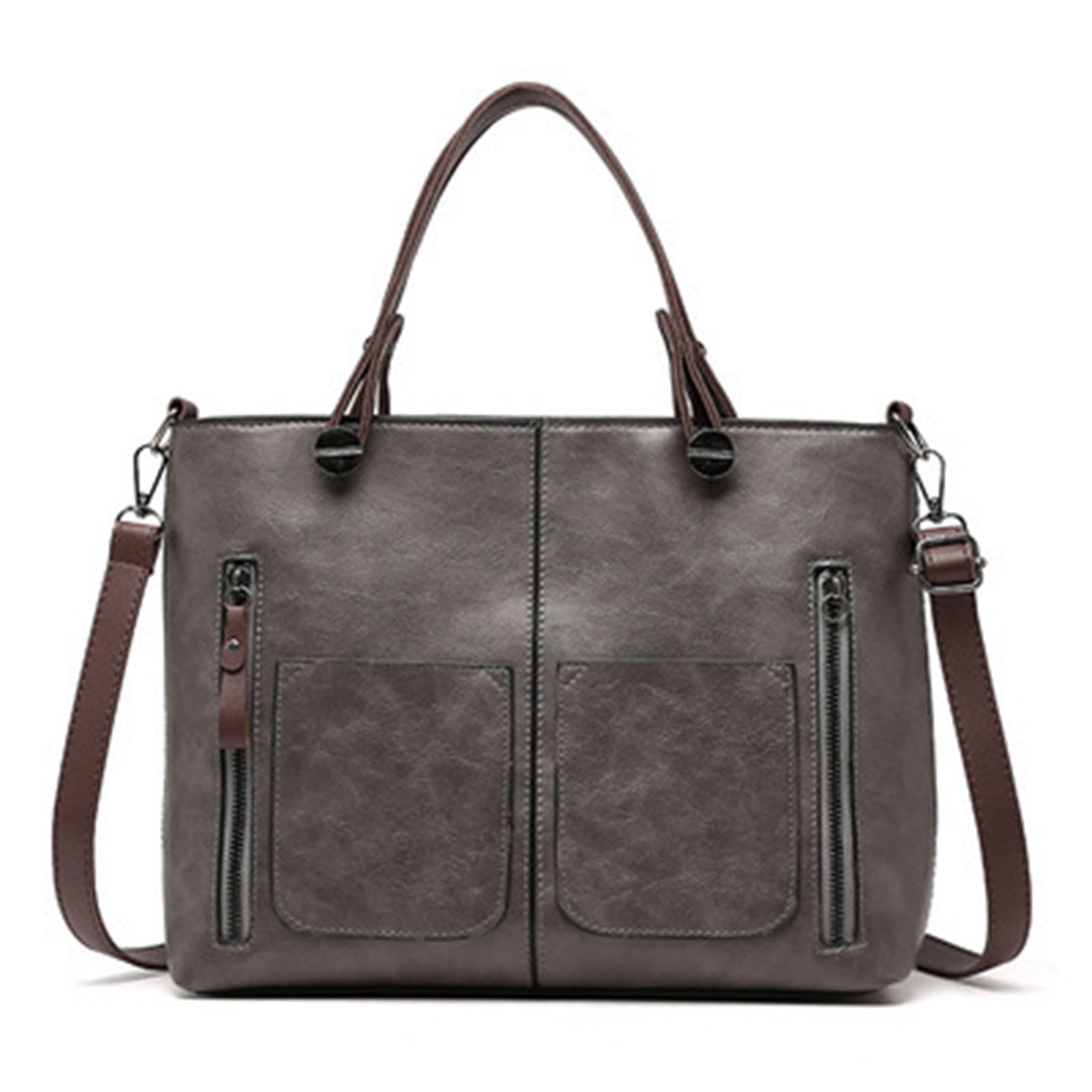 JAHH Ladies Vintage Leather Shoulder Bag Large Capacity Tote Bags Women ...