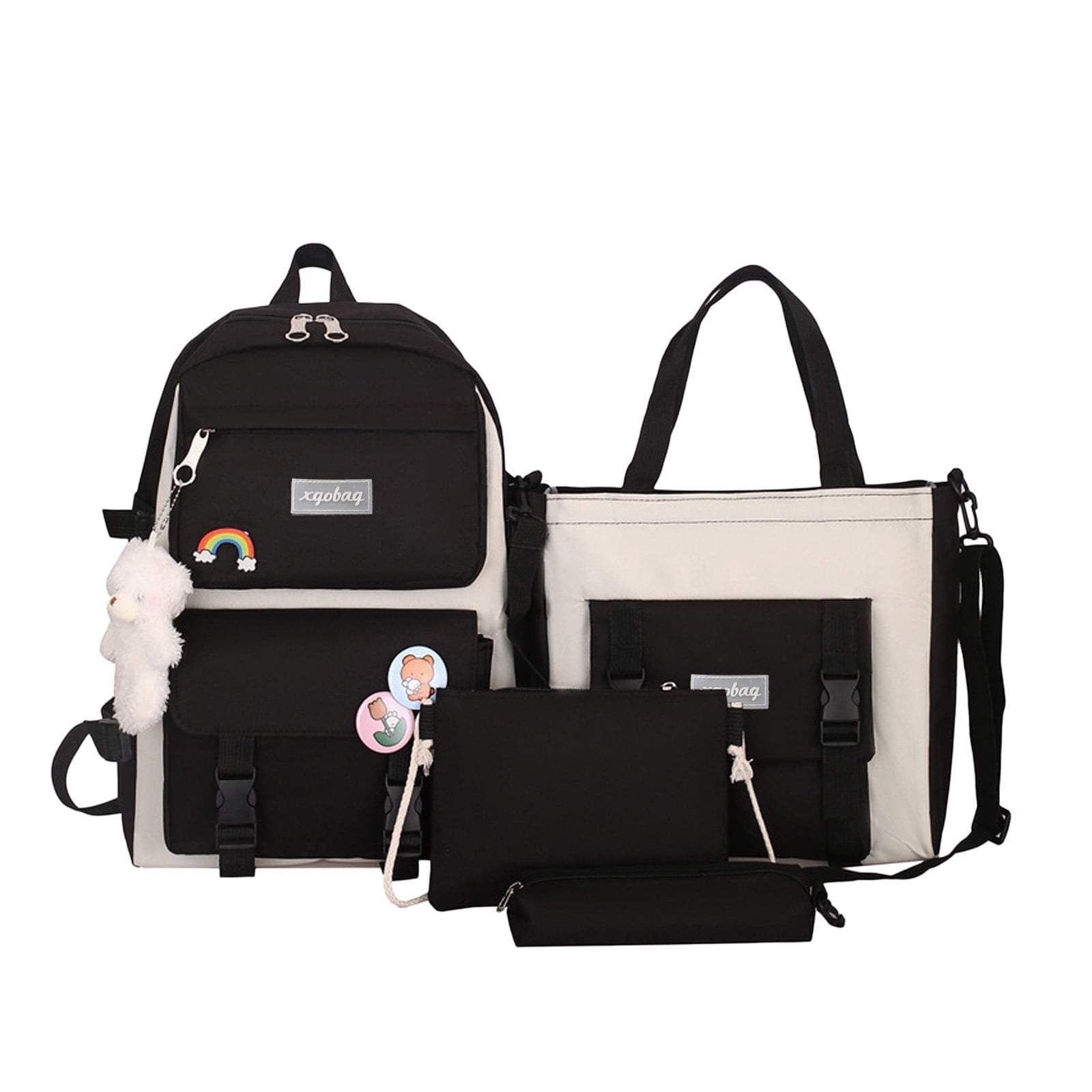 JAHH Male Female Cute Backpack Set Students Fashion Outdoor Leisure ...