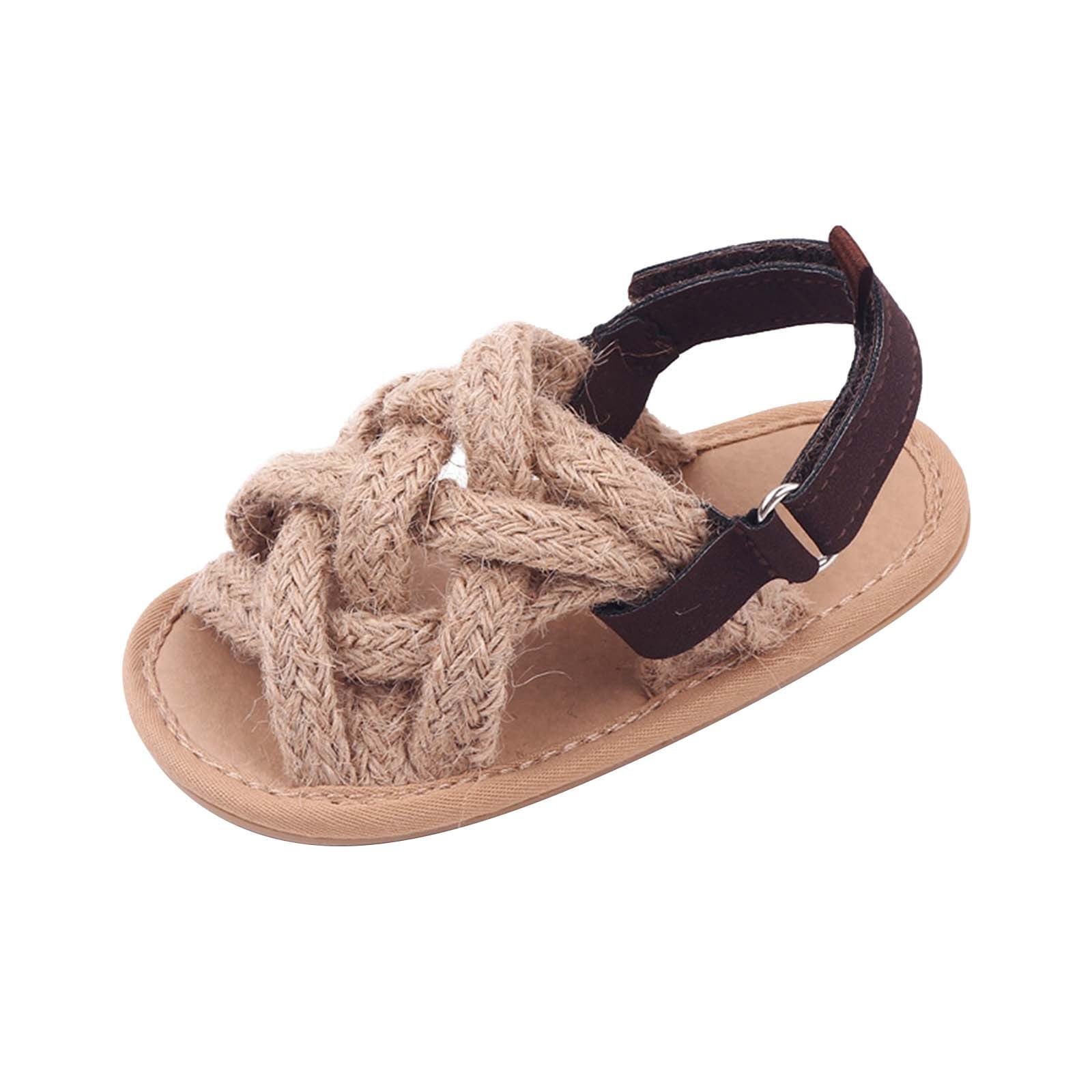 JAHH Princess First Walkers Shoes, Rope-Trimmed Soft Sole Non-Slip ...