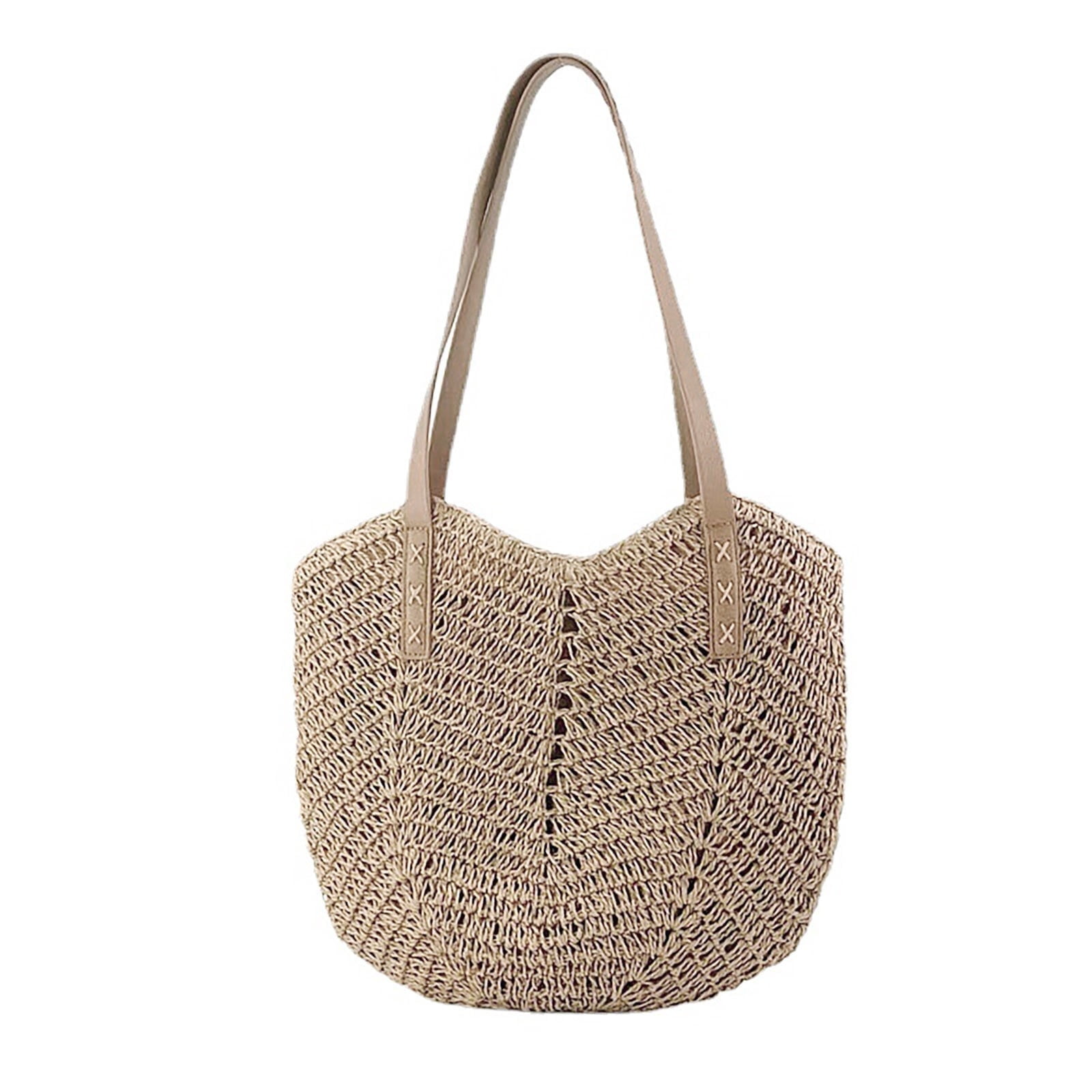 JAHH Shoulder Bag for Women Soft Large Straw Shoulder Weave Handmade ...