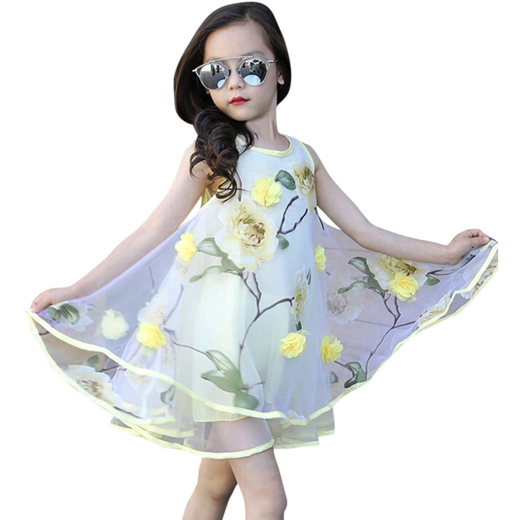JAHH Summer Baby Girls Kids Flower Princess Dress Pageant Wedding Party ...