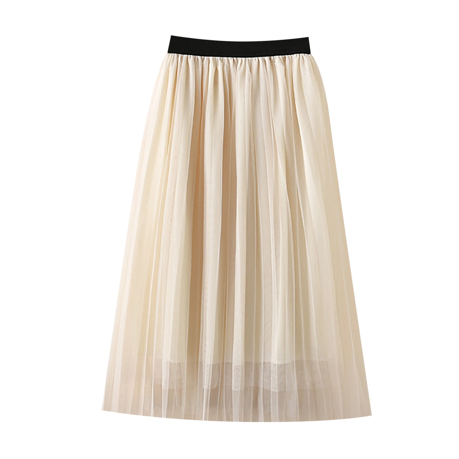 JAHH Summer Girls Half Skirt Press Pleated Mesh Half Skirt Princess ...