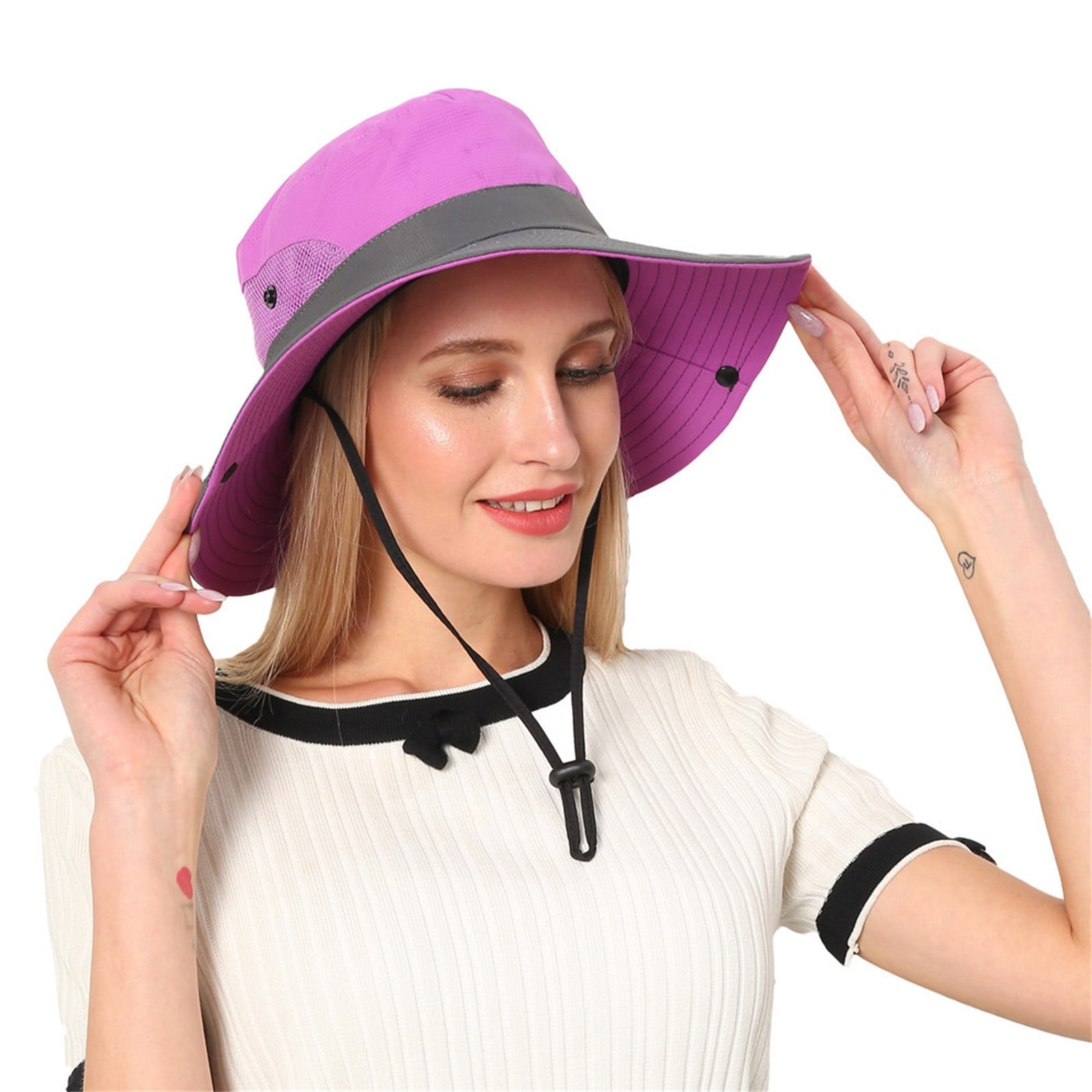JAHH Sun Visor Hat for Women Ladies Protection Wide Caps Cooling Mesh ...