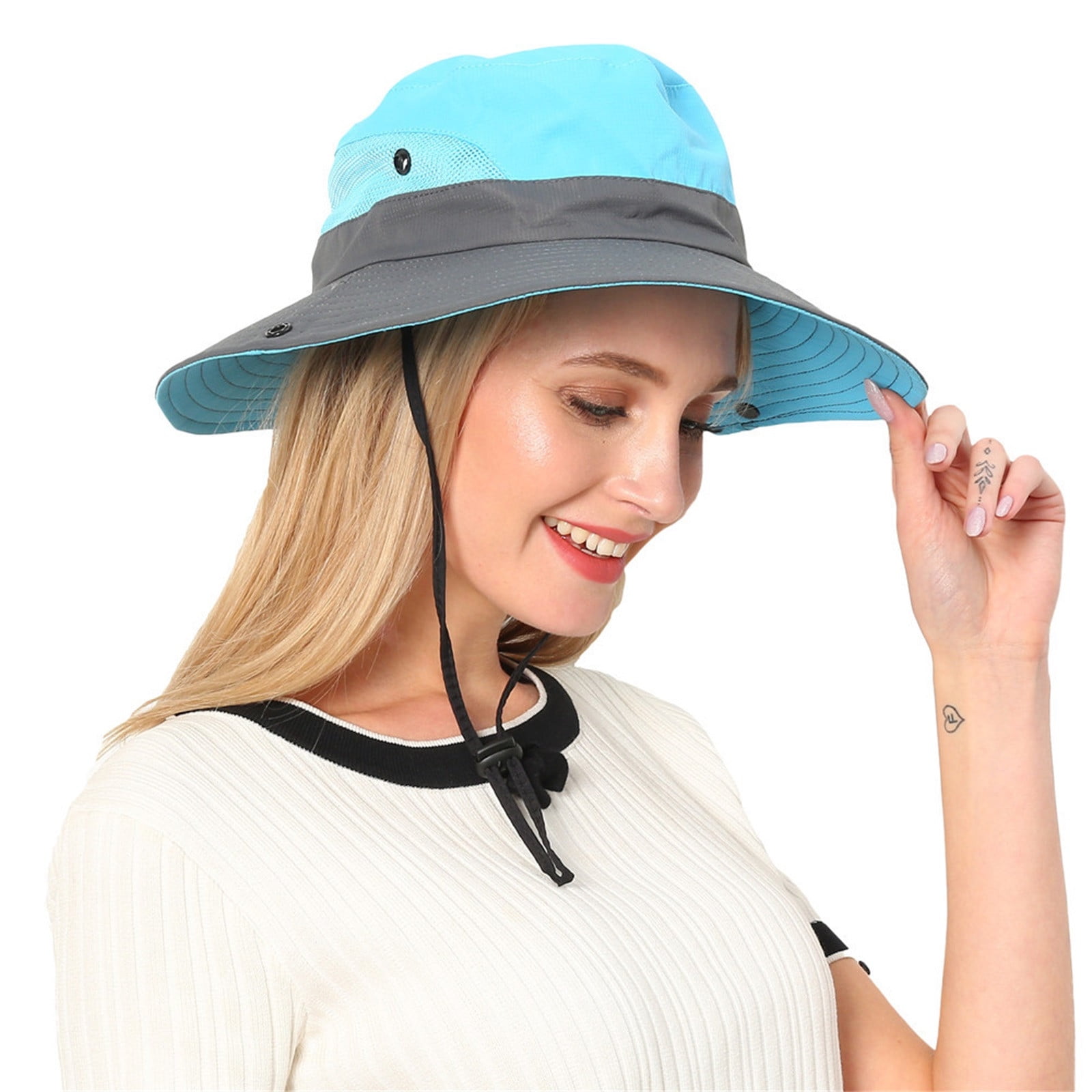 JAHH Sun Visor Hat for Women Ladies Protection Wide Caps Cooling Mesh ...