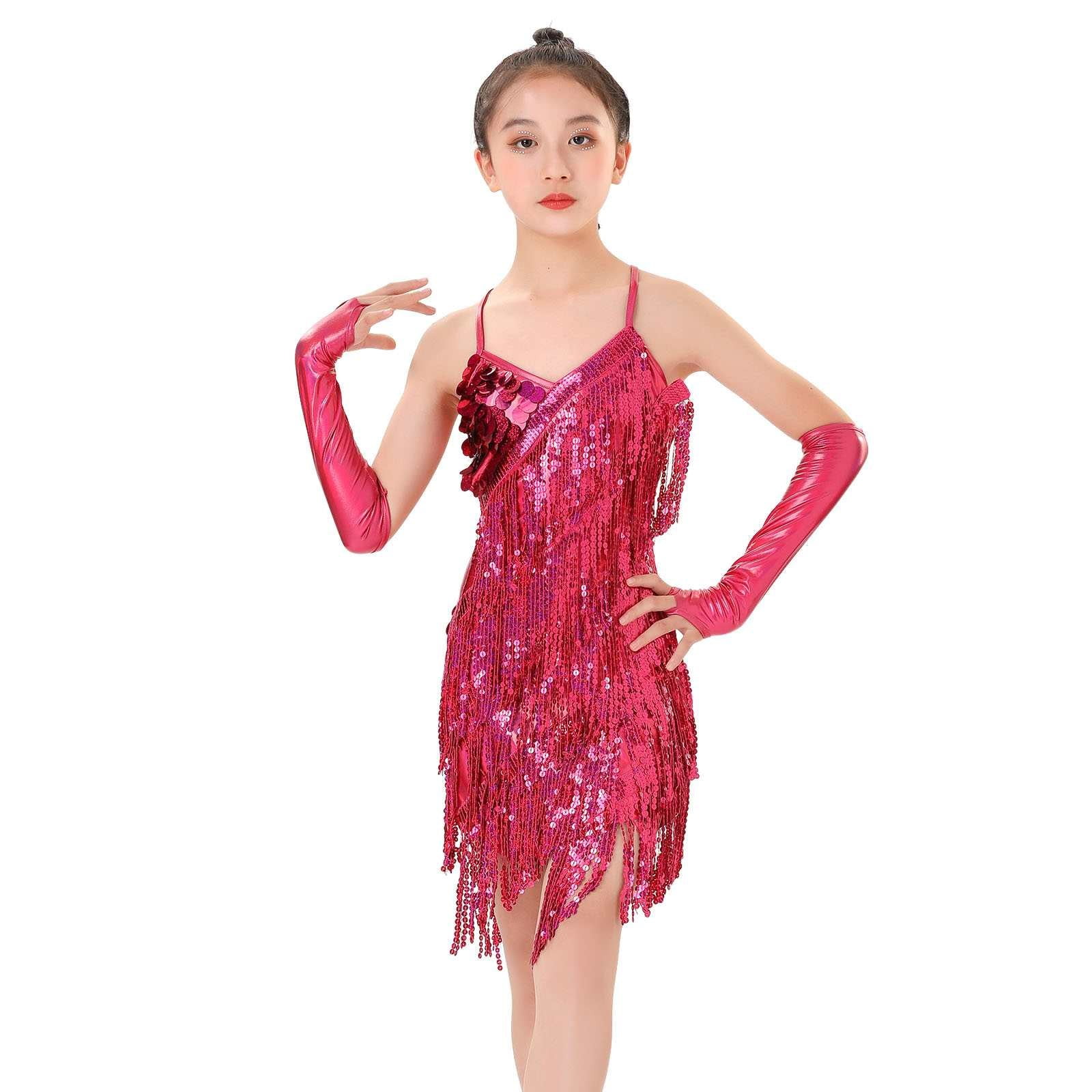 JAHH Toddler Girls 1920s Flapper Dress Sequin Fringe Latin Dance ...