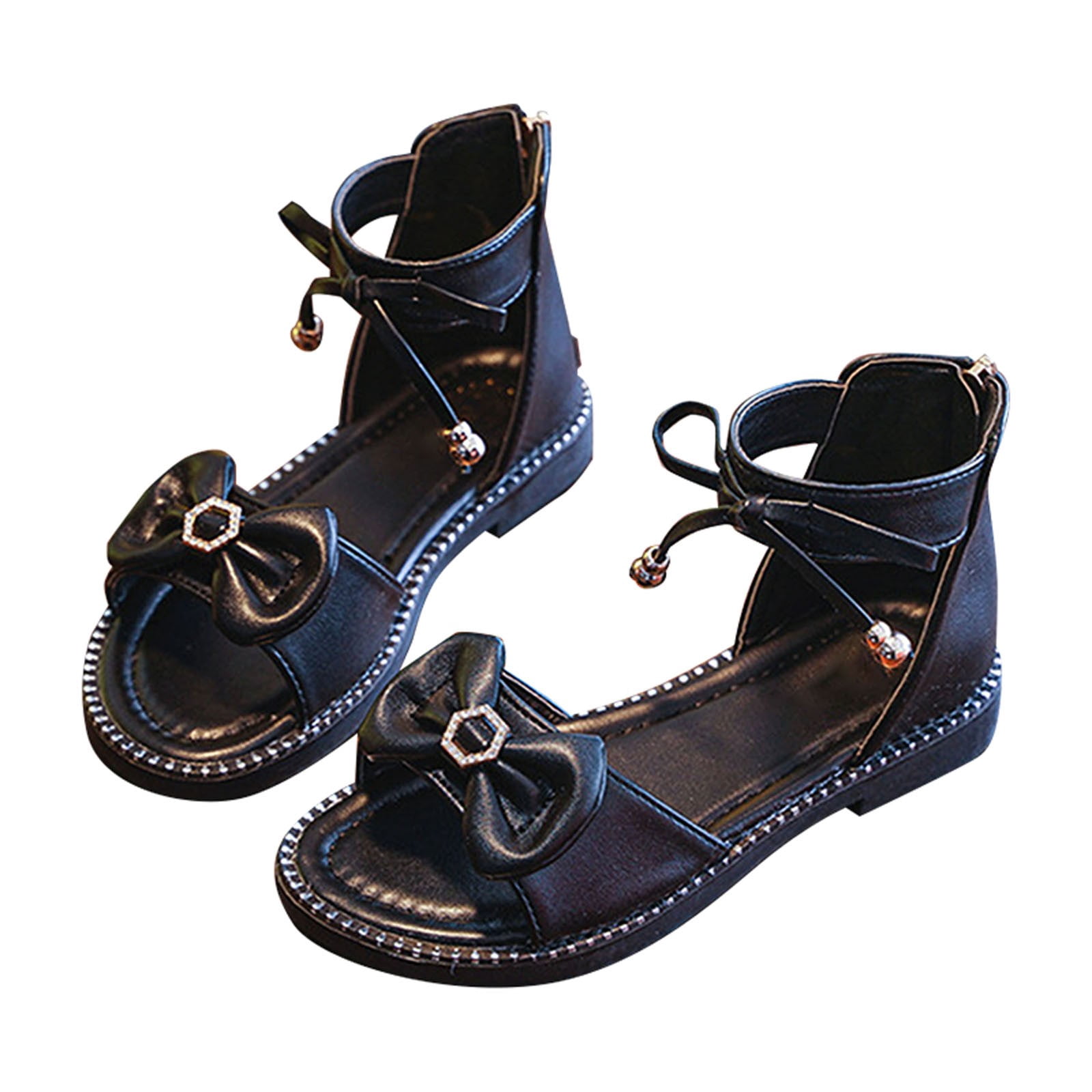 JAHH Toddler Girls Princess Sandals Pearl Rhinestone Bow Summer Beach ...
