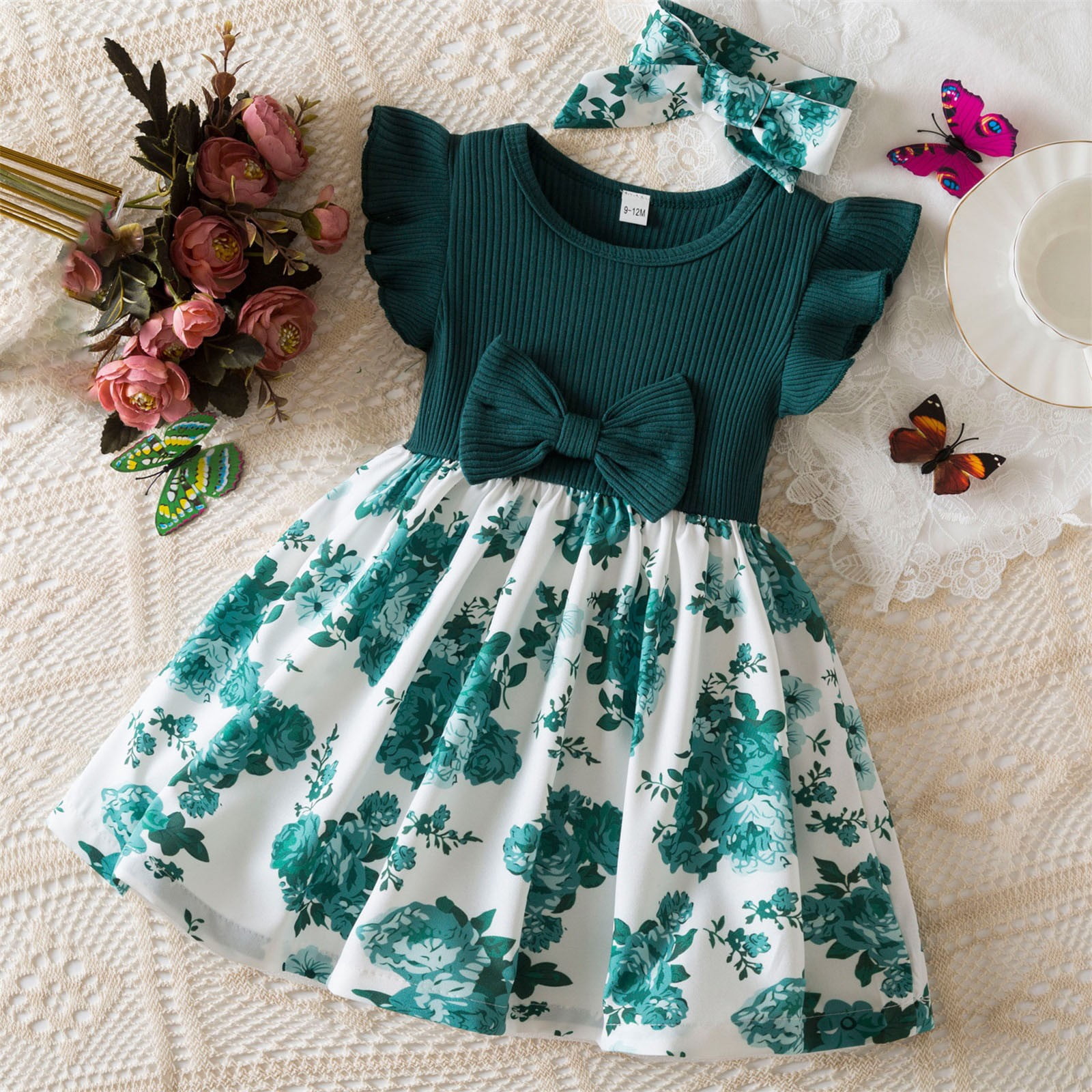 JAHH Toddler Girls Summer Casual Print Dress 𝖥loral Sweet Cute Baby ...