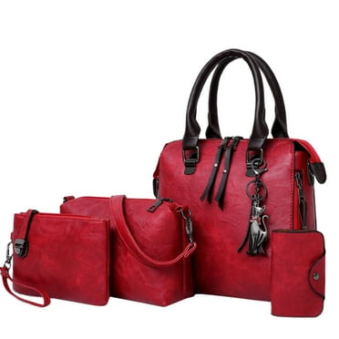 Women's 3Pcs Faux Leather Handbag Set with Tote, Satchel, Hobo Bag, and ...