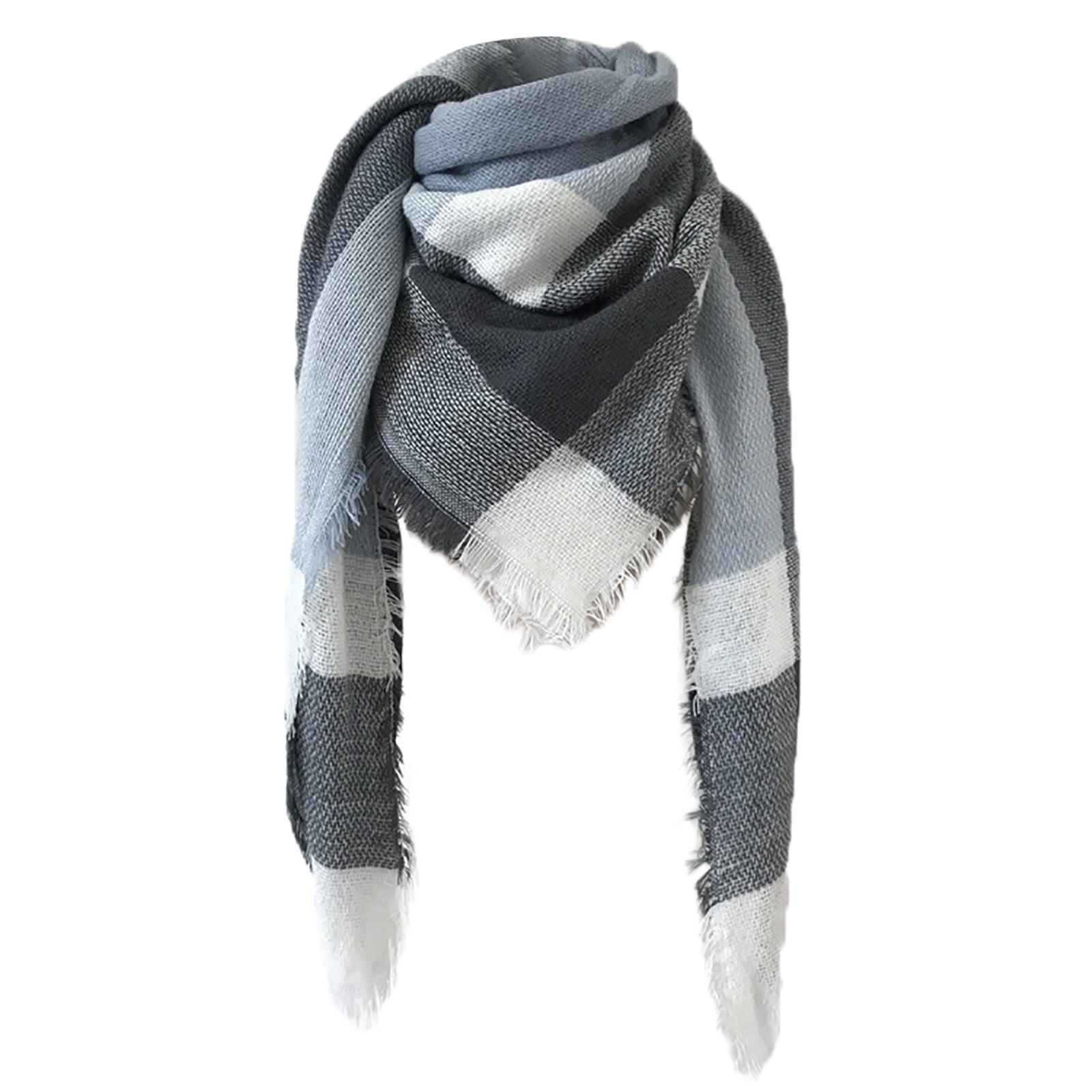 JAHH Trendy Premium Plaid Blanket Scarf Women Big Oversized Long Scarves Warm Winter Tartan ...