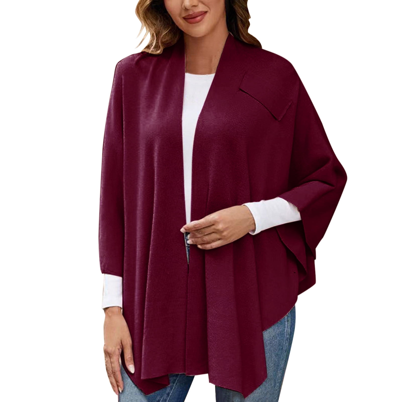 JAHH Women's Shawl Wrap Poncho Cape Ruana for Travel Plane Blanket ...